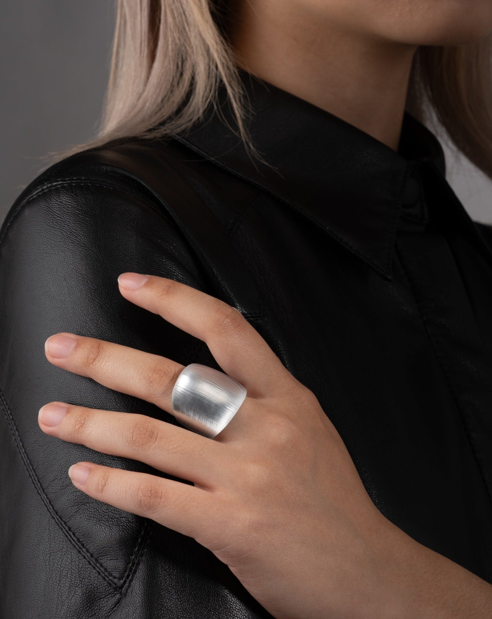 Silver Lucite Block Ring | Silver Block Ring | Alexis Bittar