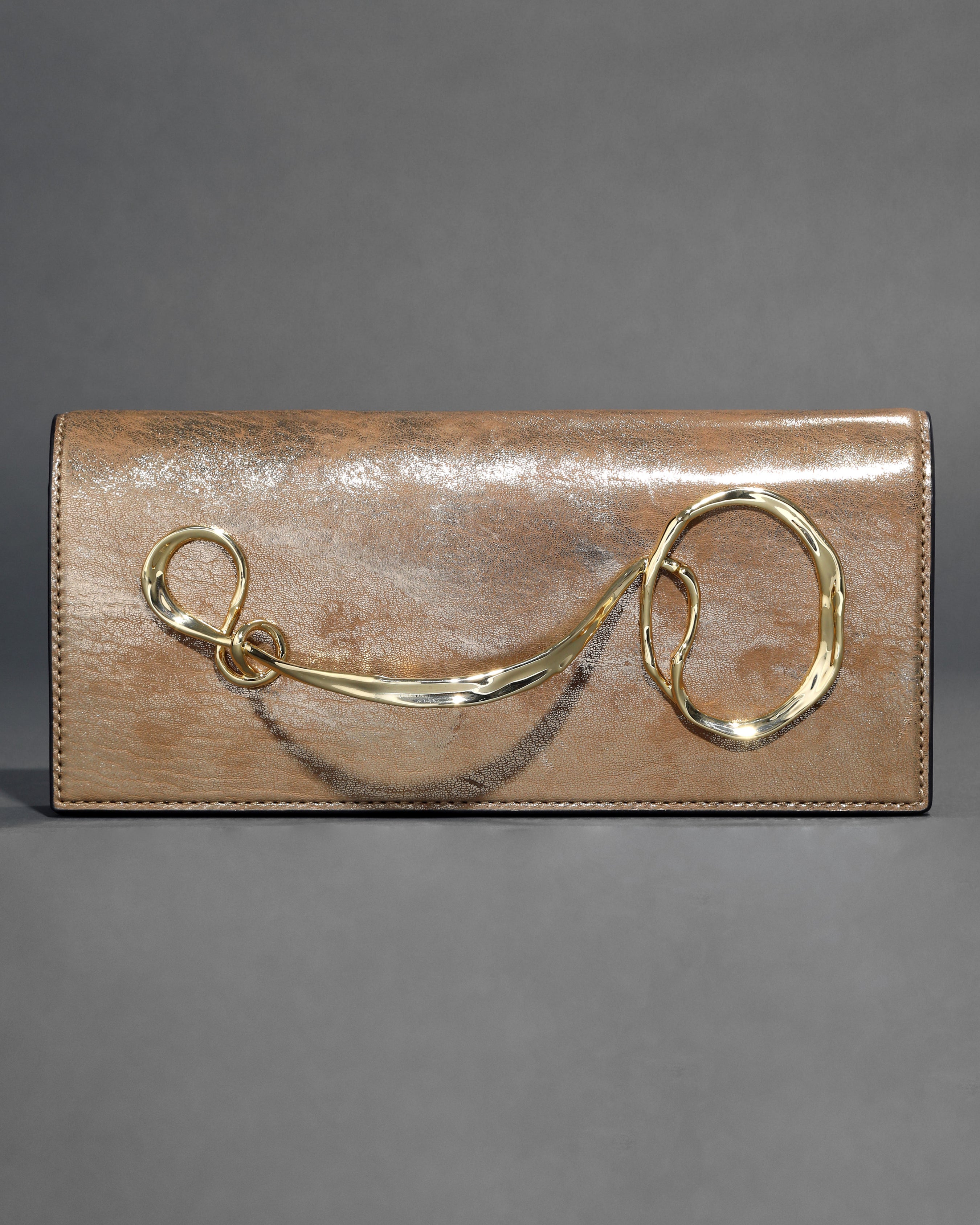 Antique Twisted Gold Side Handle Clutch | Alexis Bittar