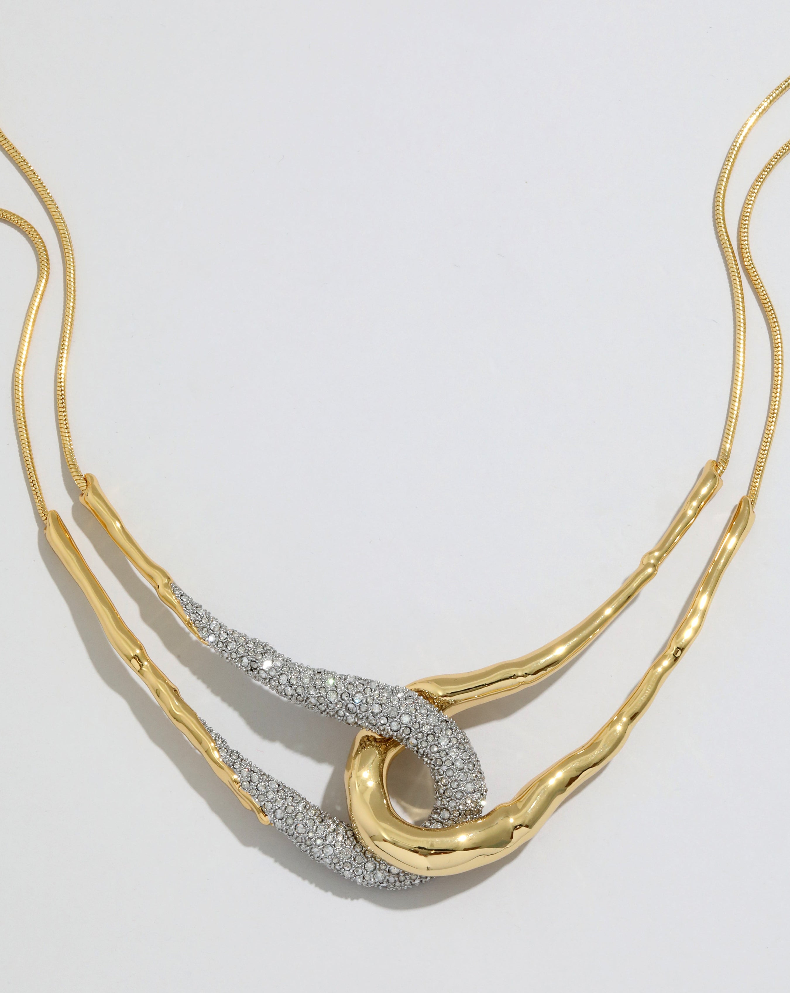 Solanales Gold Crystal Interlock Necklace | Alexis Bittar