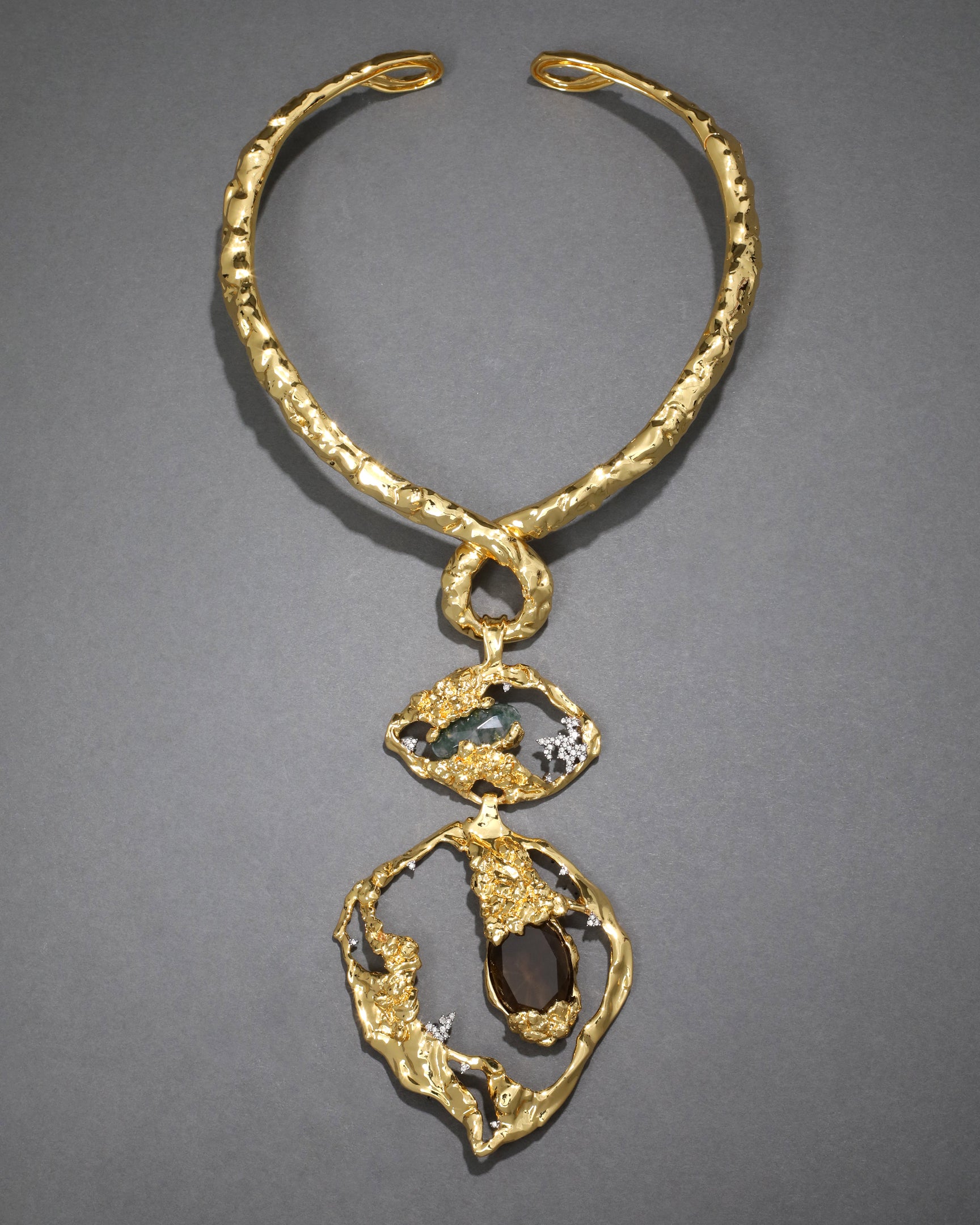 Brut Mosaic Collar Necklace | Gold Collar Pendant Necklace