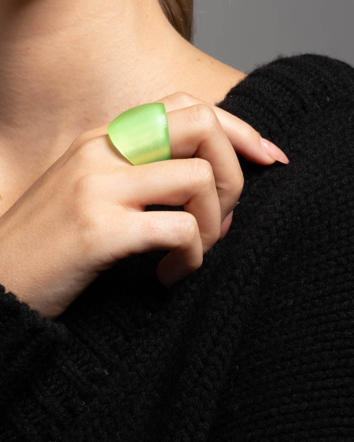 Neon Green Lucite Block Ring Alexis Bittar