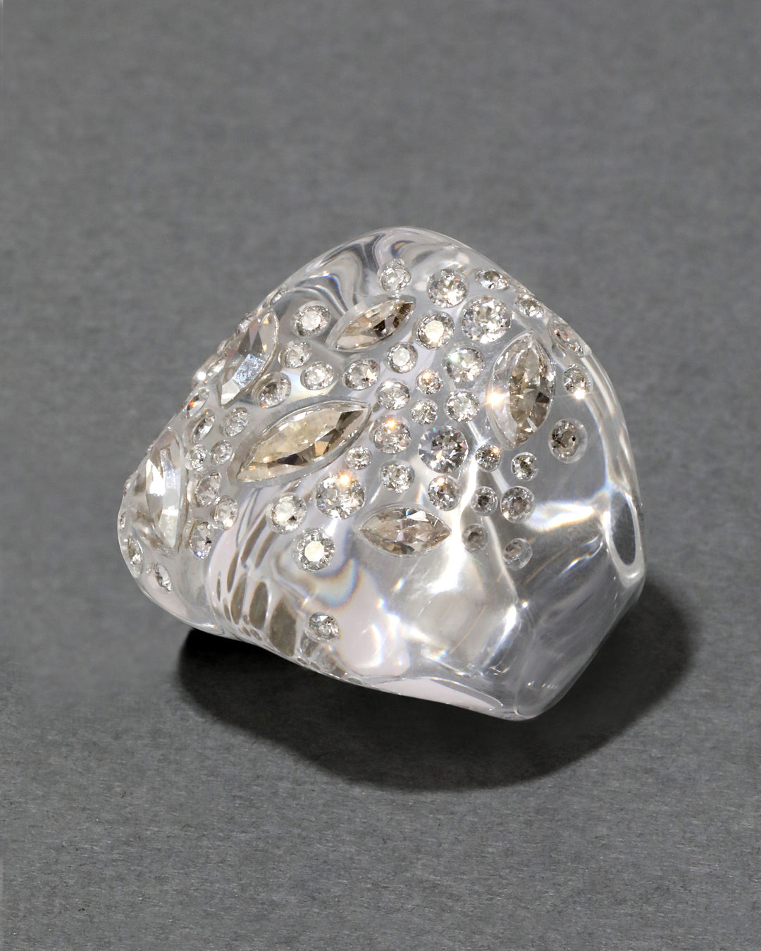 Clear Confetti Crystal Lucite Puffy Ring | Alexis Bittar