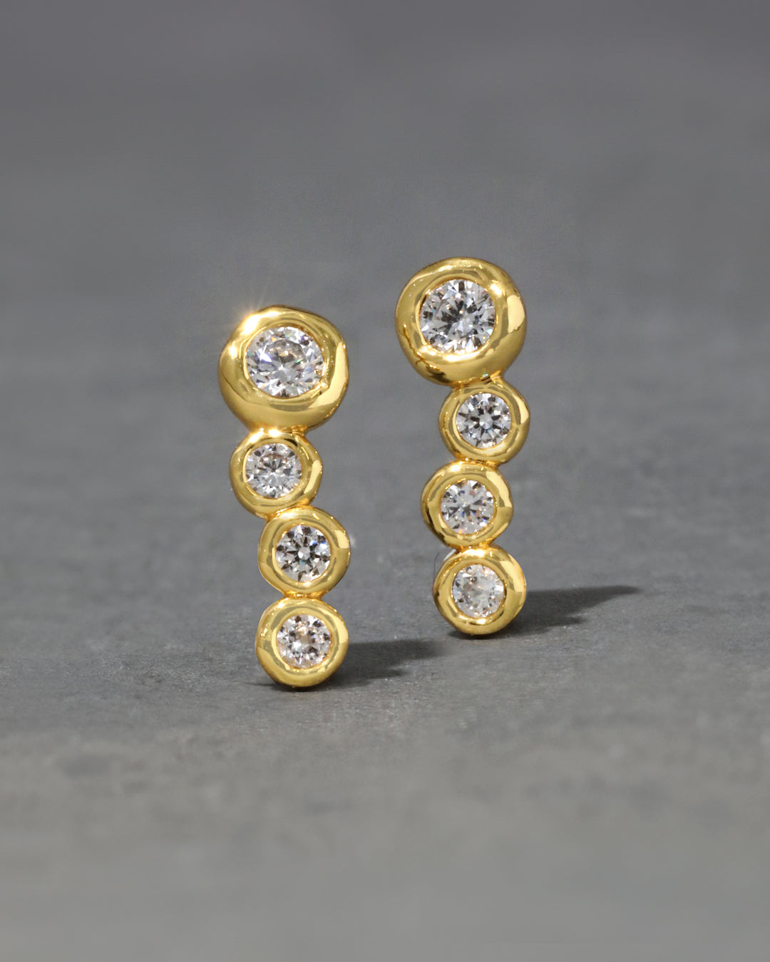 Asterales Gold Bar Earrings | Crystal Gold Bar Earrings