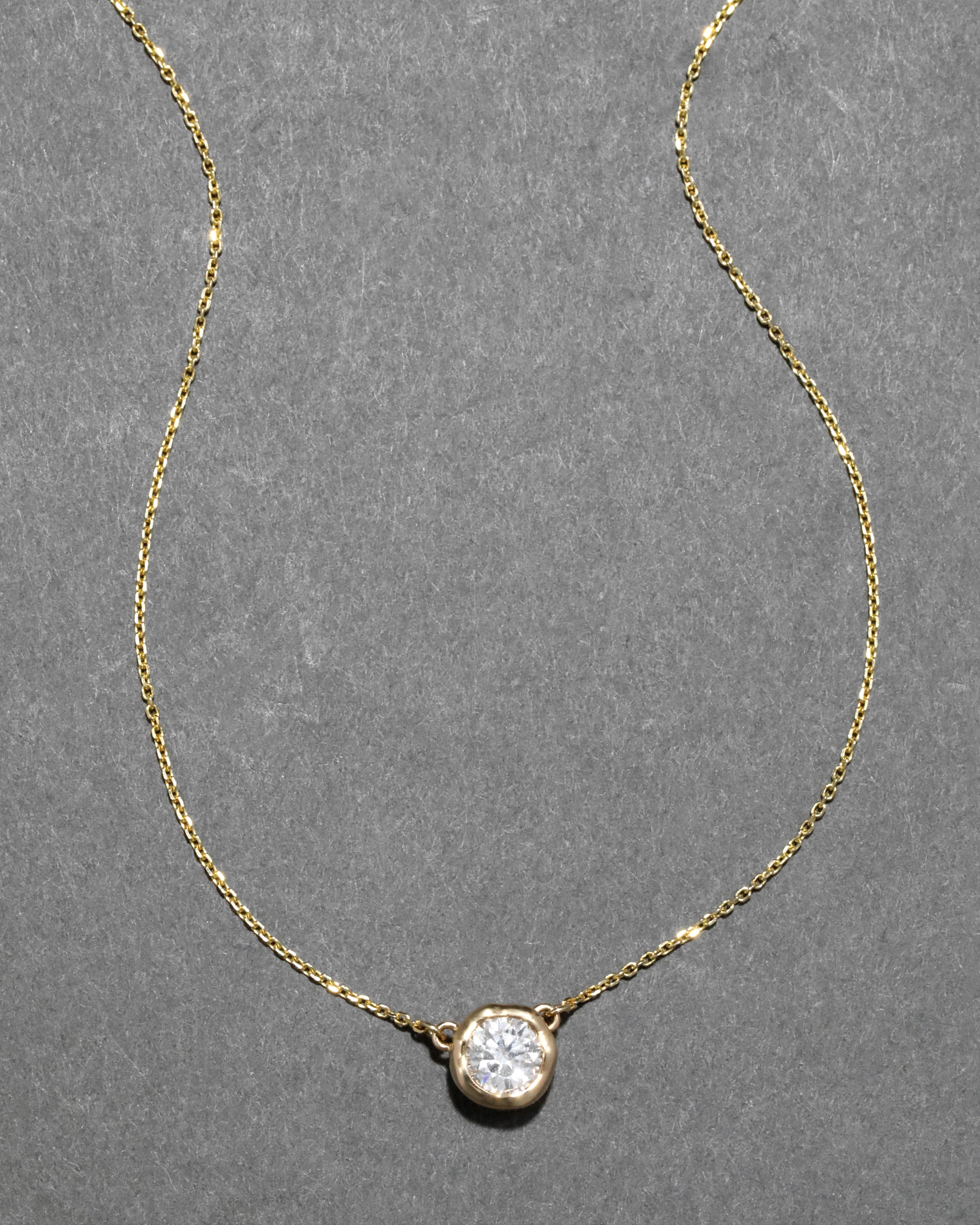 14k Gold Asterales Diamond Solitaire Necklace