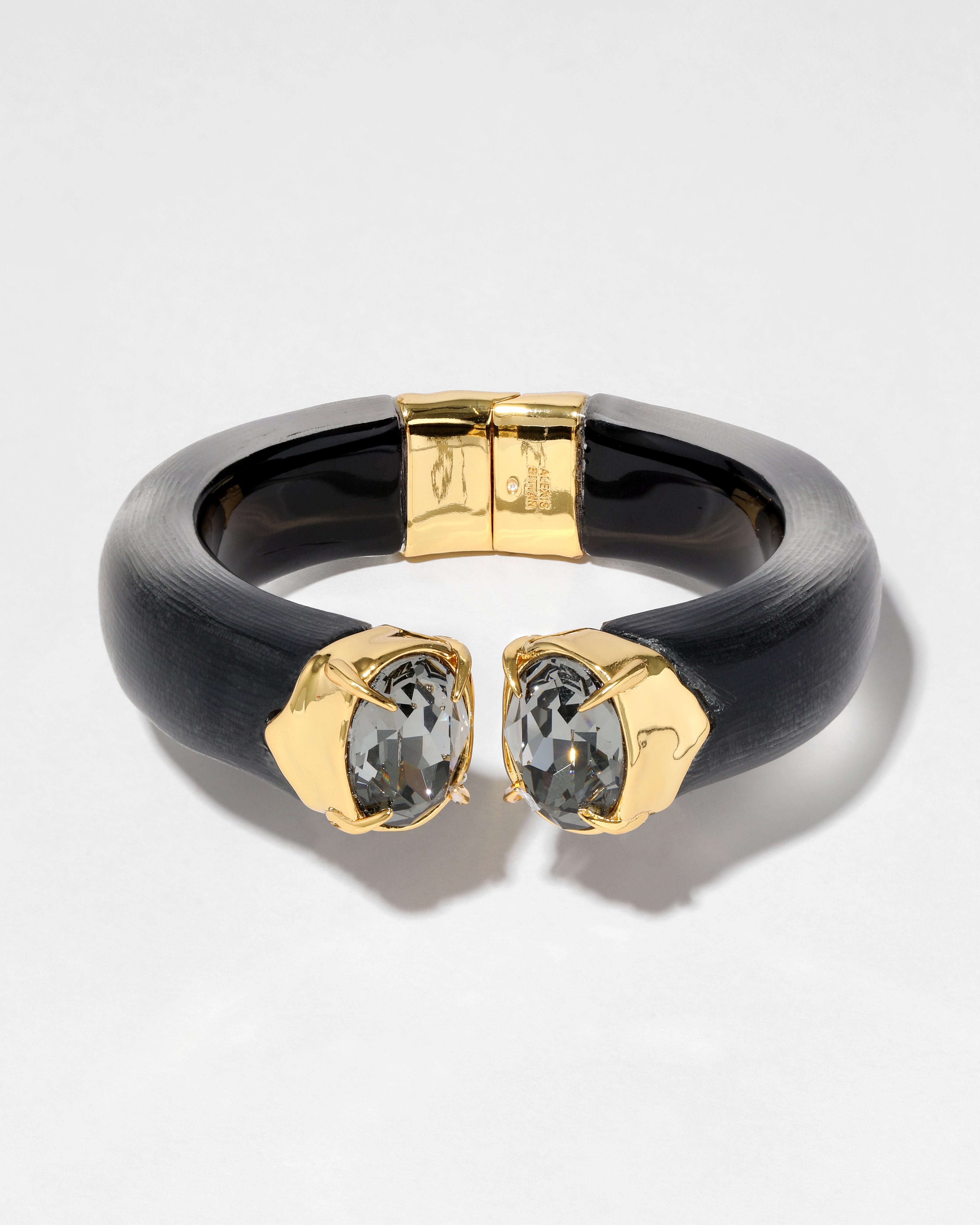 Matte Black Bonbon Crystal Lucite Hinge Bracelet | Unique Bracelet