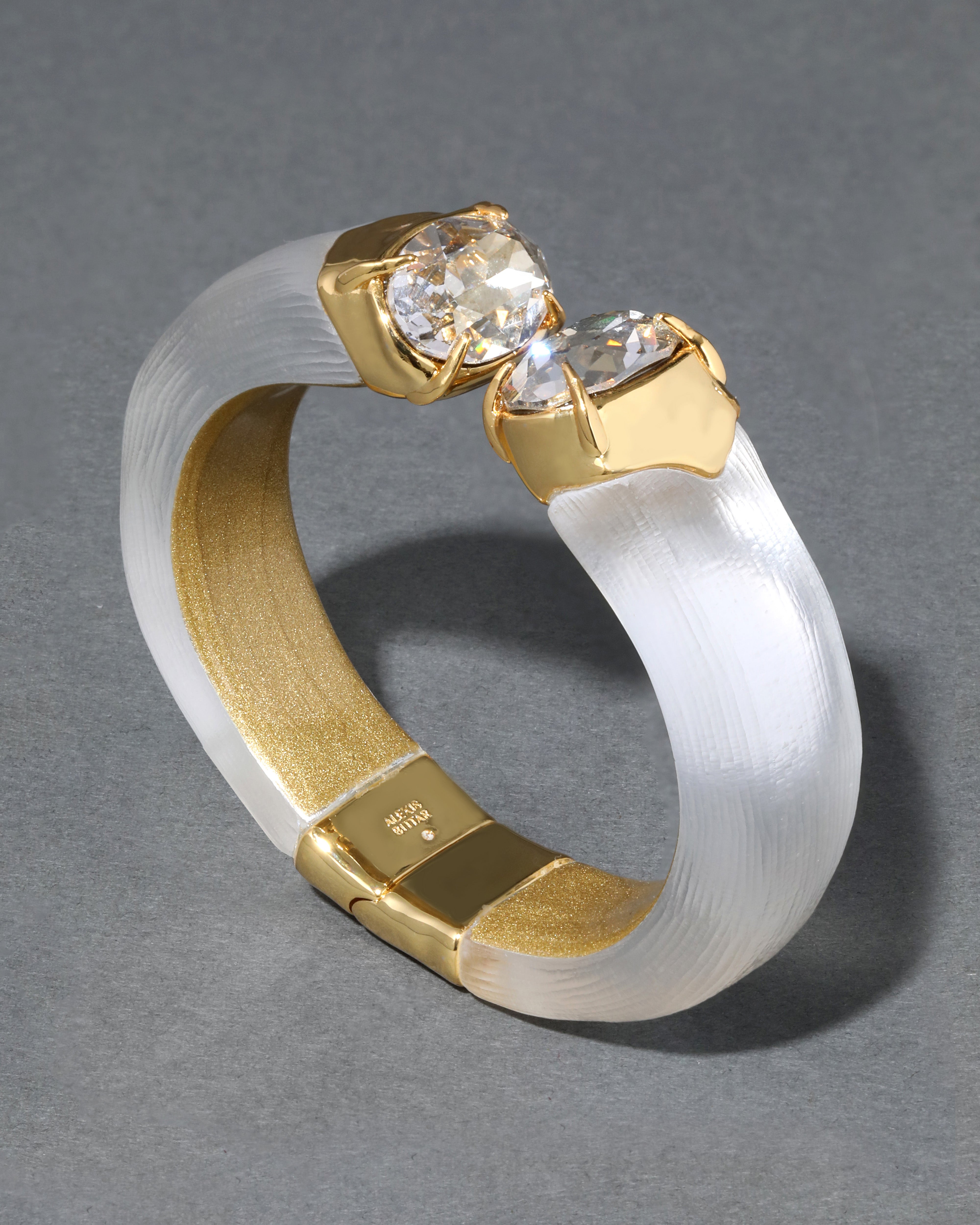 Silver Bonbon Crystal Lucite Hinge Bracelet | Silver Hinge Bracelet