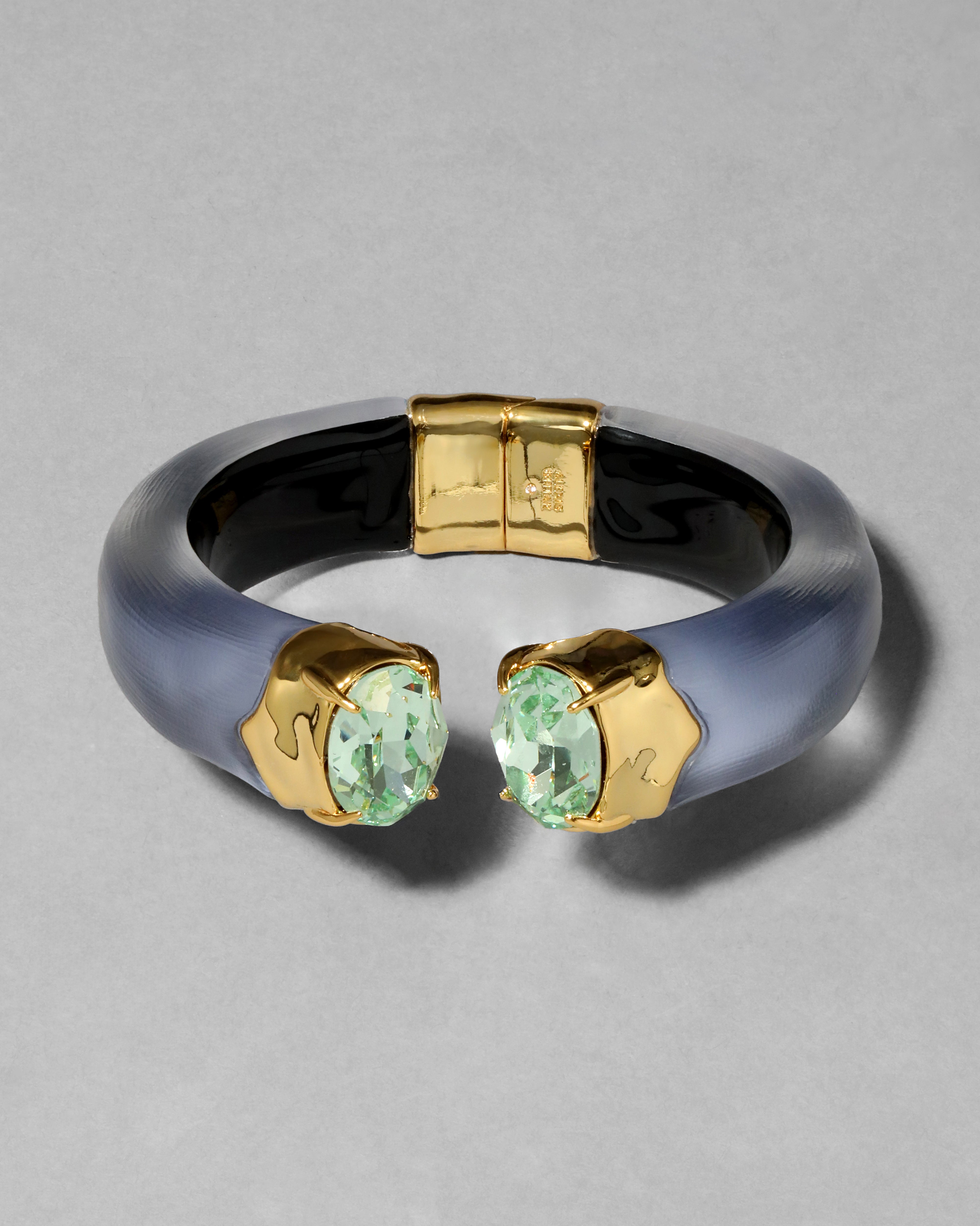 Steel Blue Bonbon Crystal Lucite Hinge Bracelet | Stackable Bracelet