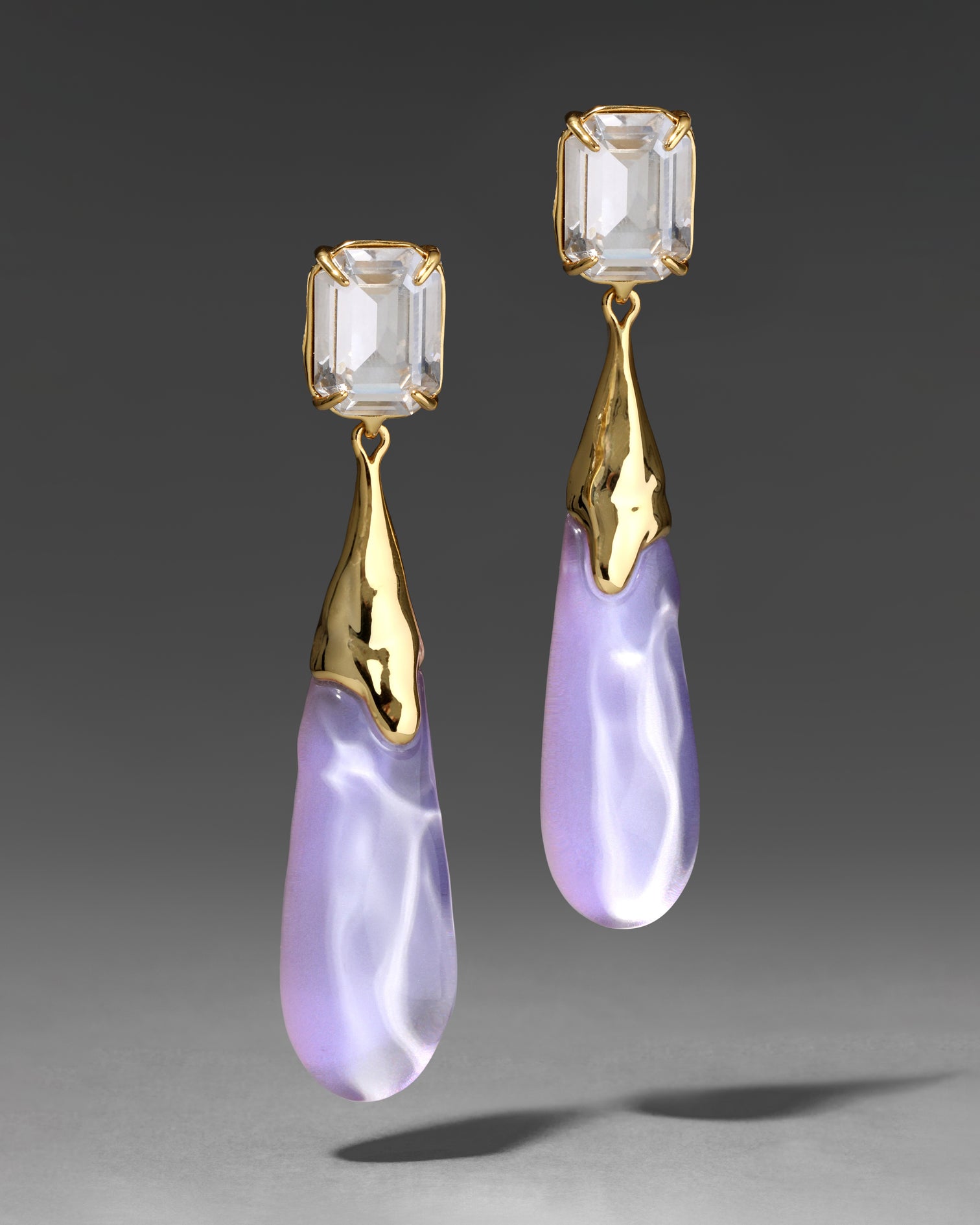 Bonbon Crystal Large Teardrop Earring- Aurora