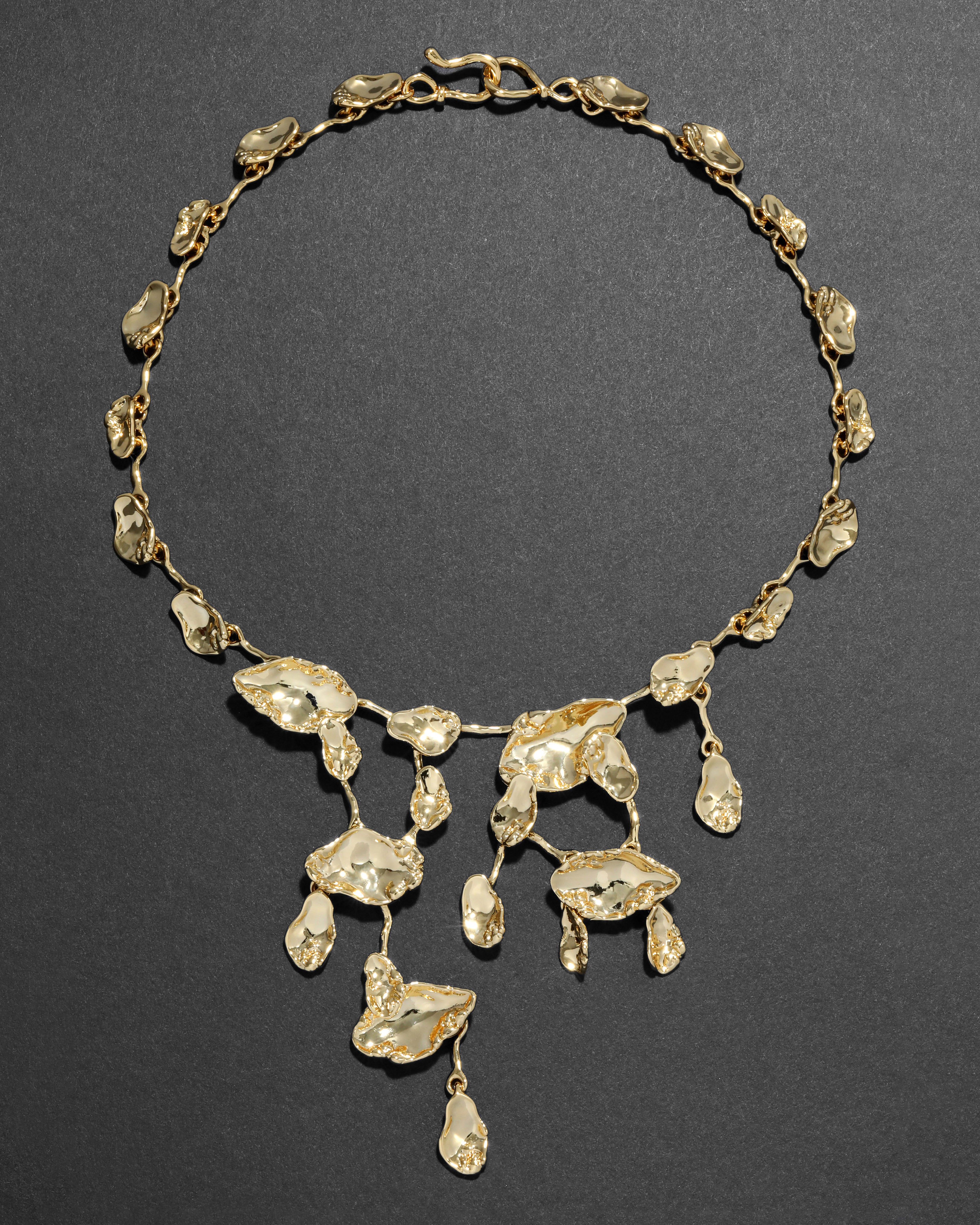 Brut Gold Mosaic Cascade Necklace | Designer Necklace