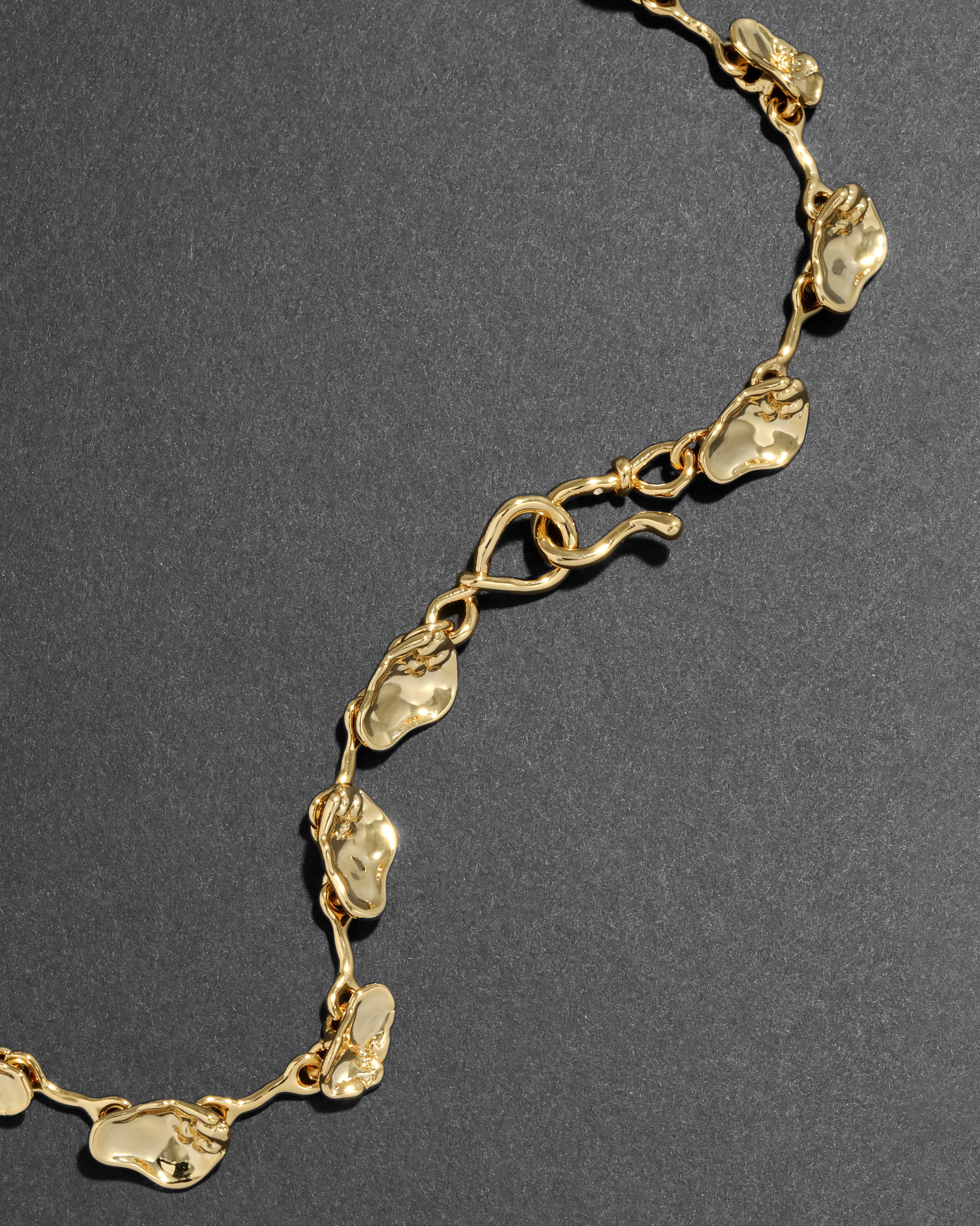 Brut Gold Mosaic Cascade Necklace | Designer Necklace
