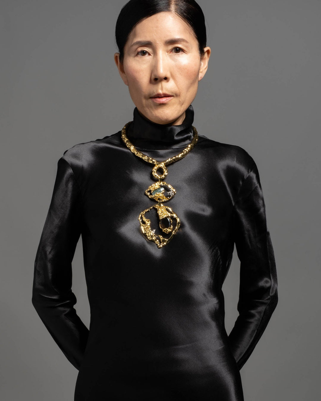 Brut Mosaic Collar Necklace | Gold Collar Pendant Necklace