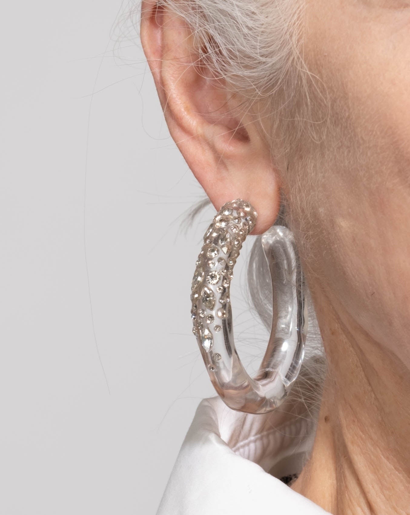 Clear Confetti Crystal Lucite Hoop Earring | Alexis Bittar