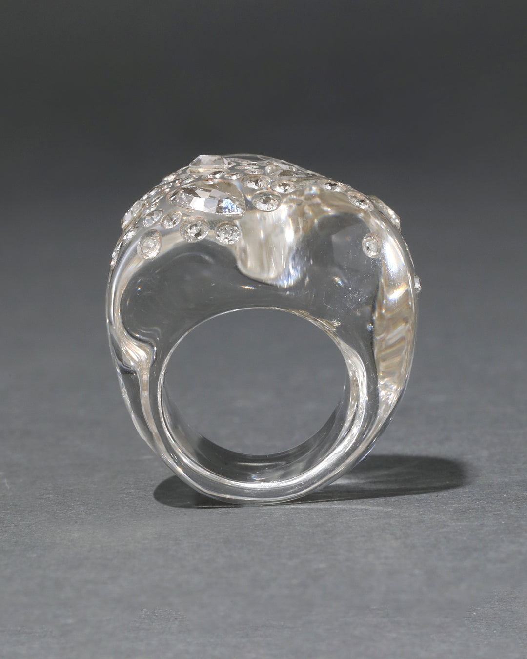 Clear Confetti Crystal Lucite Puffy Ring | Alexis Bittar