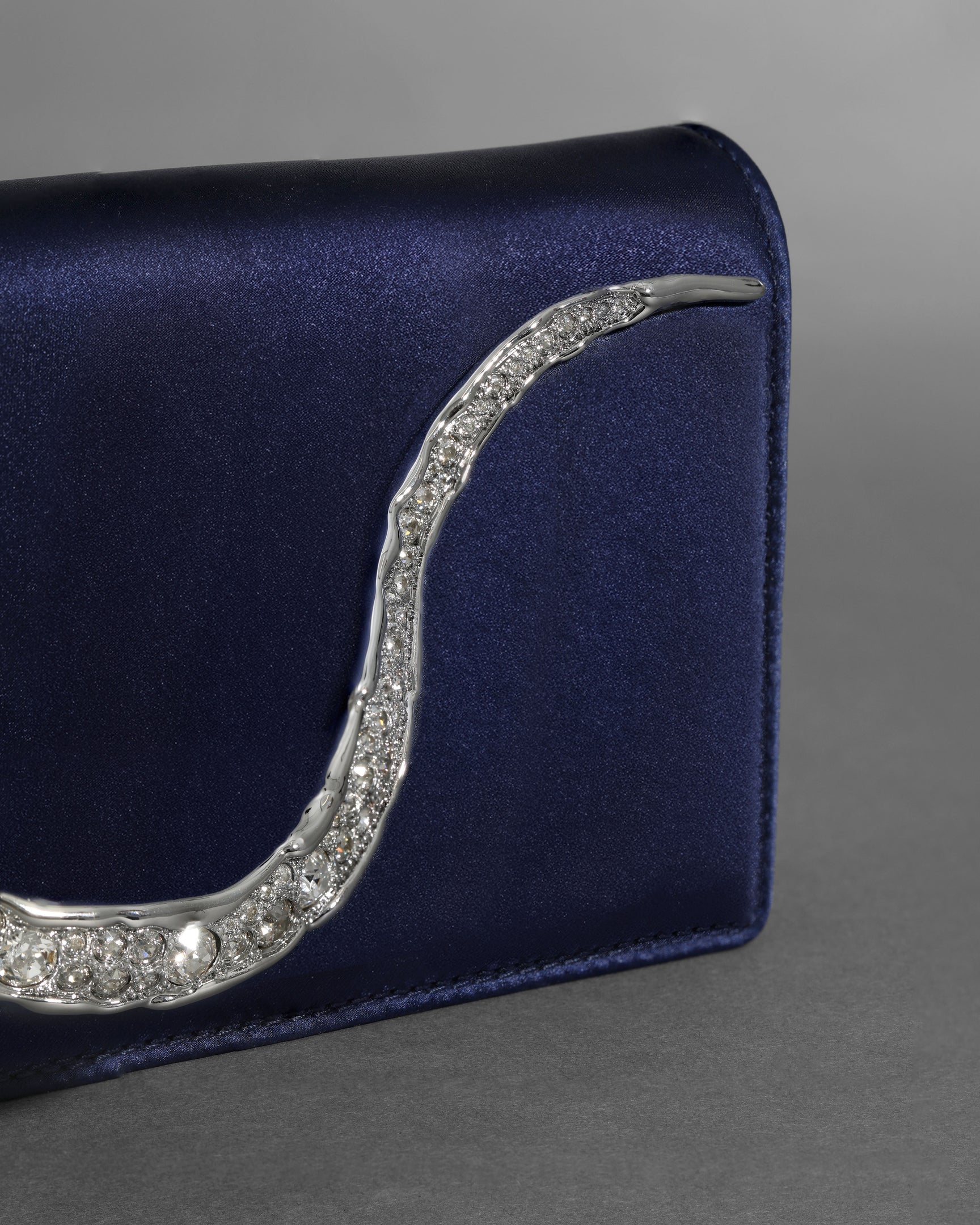 Crystal Curve Clutch- Royal Navy