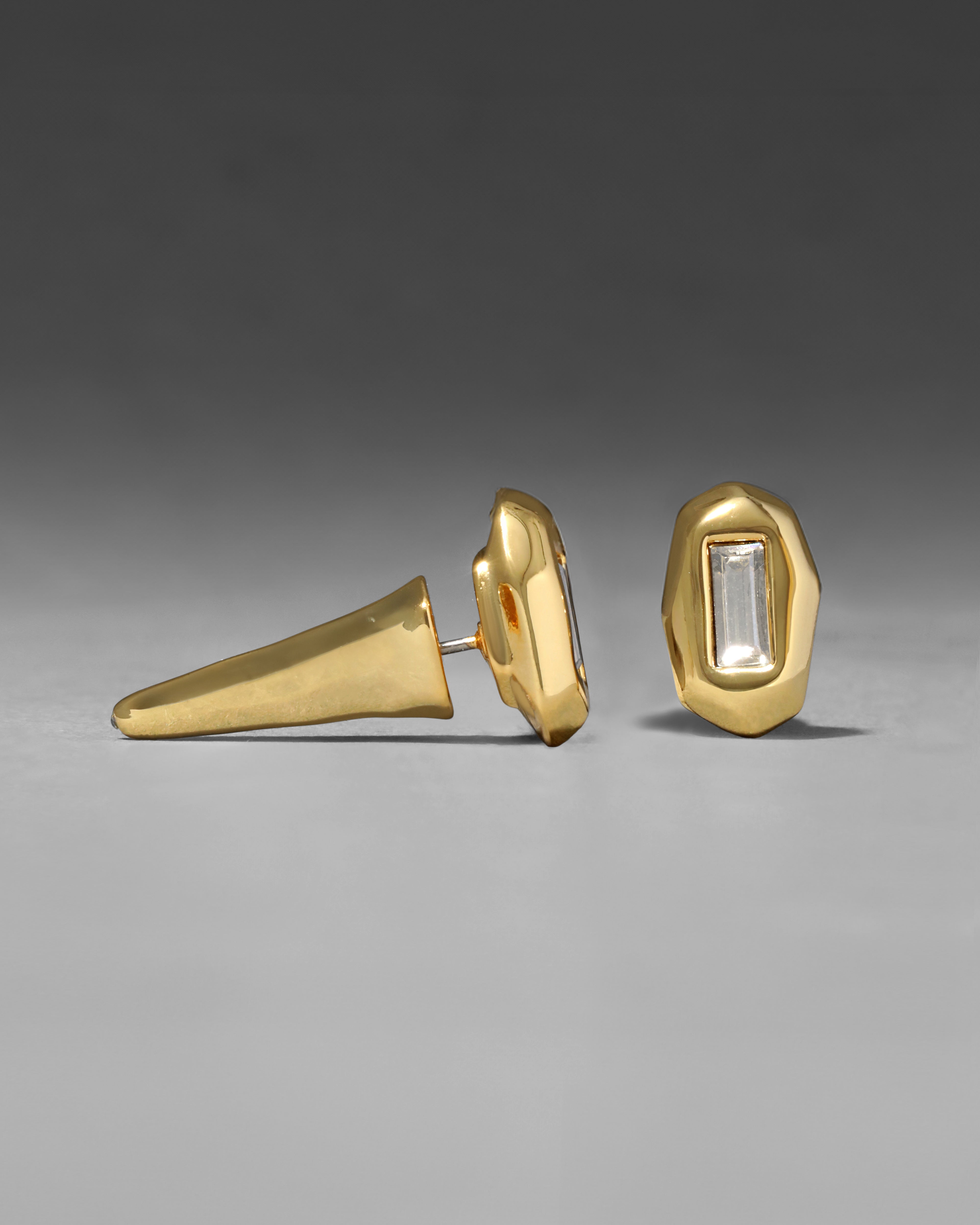 Crystal Spear Front Back Stud Earring