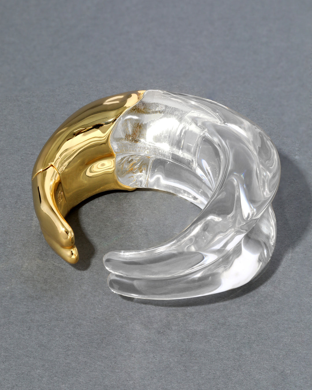 Liquid Lucite Wave Hinged Cuff Bracelet