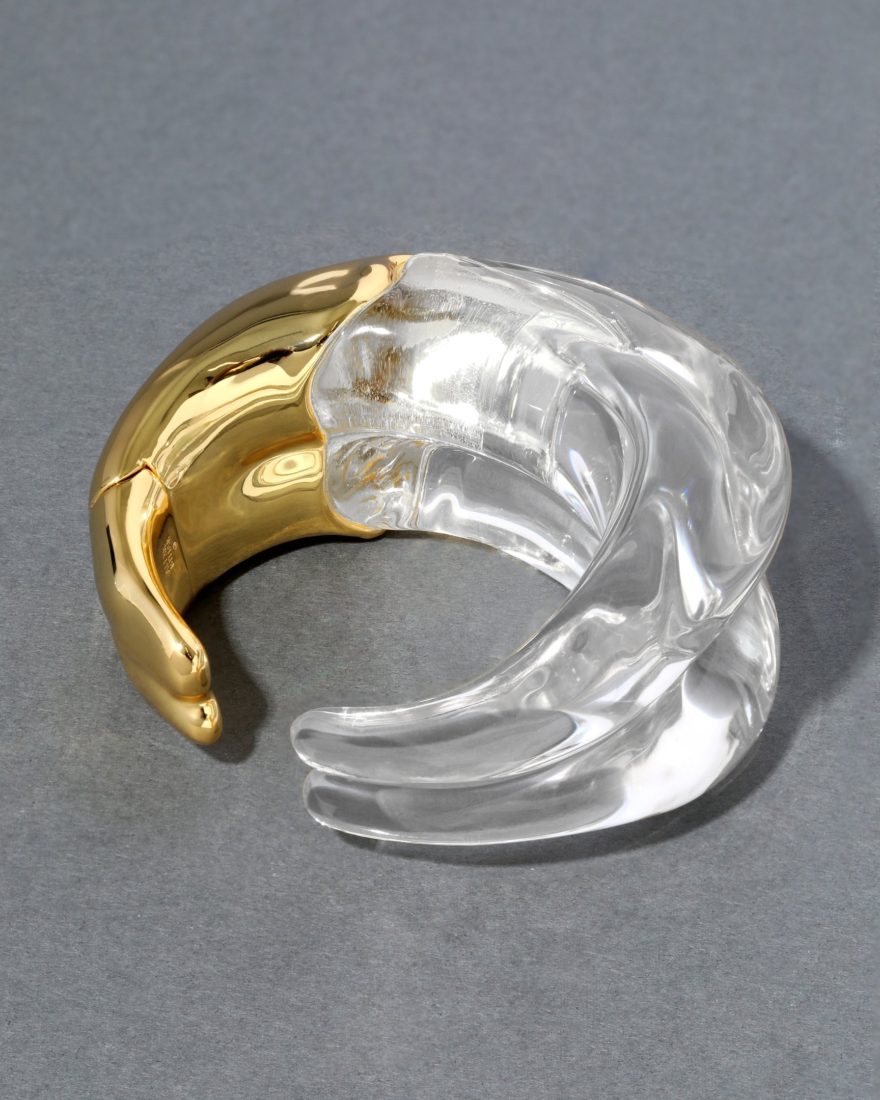 Liquid Lucite Wave Hinged Cuff Bracelet
