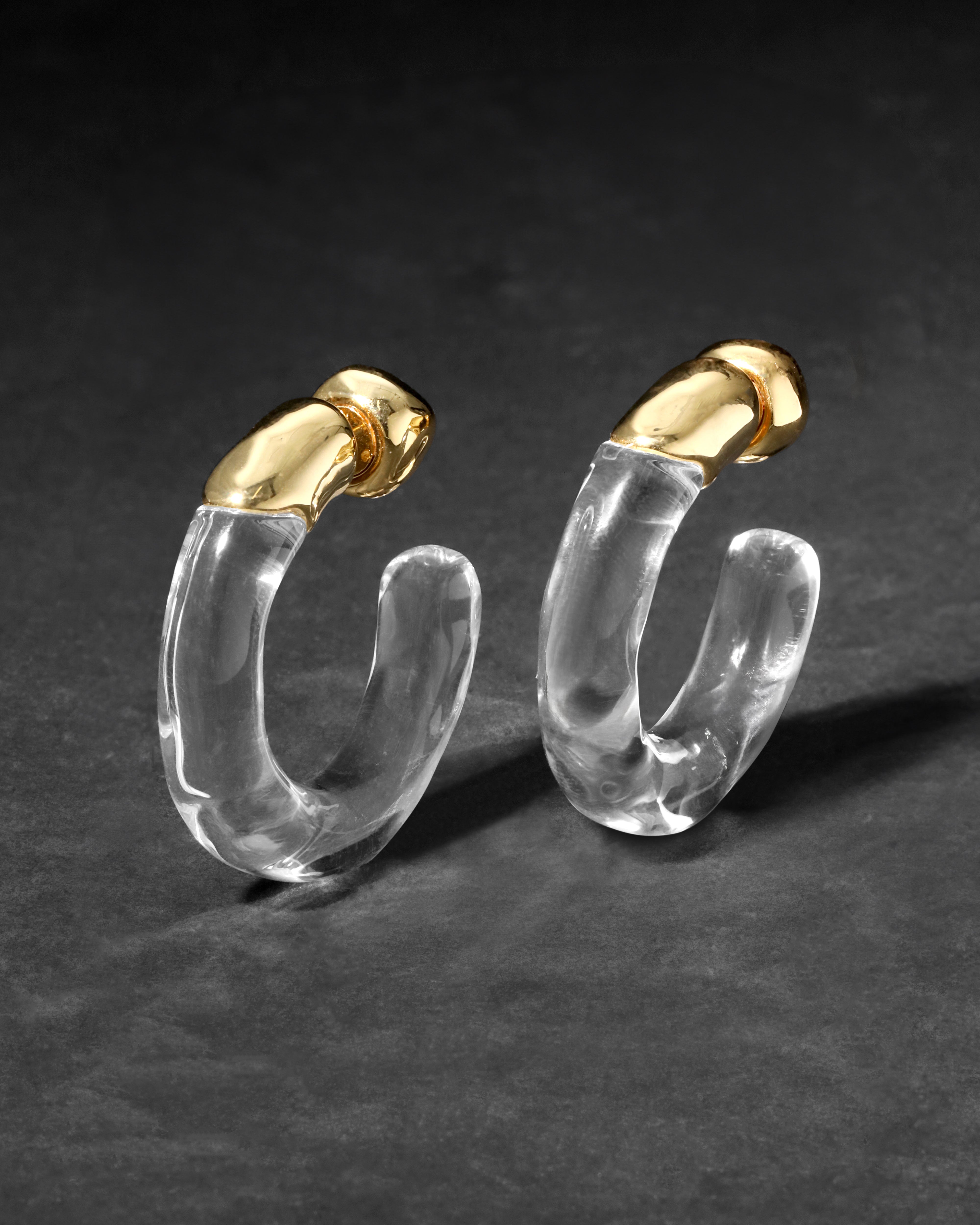 Liquid Lucite Front Back Hoop Earring | Versatile Half Huggies