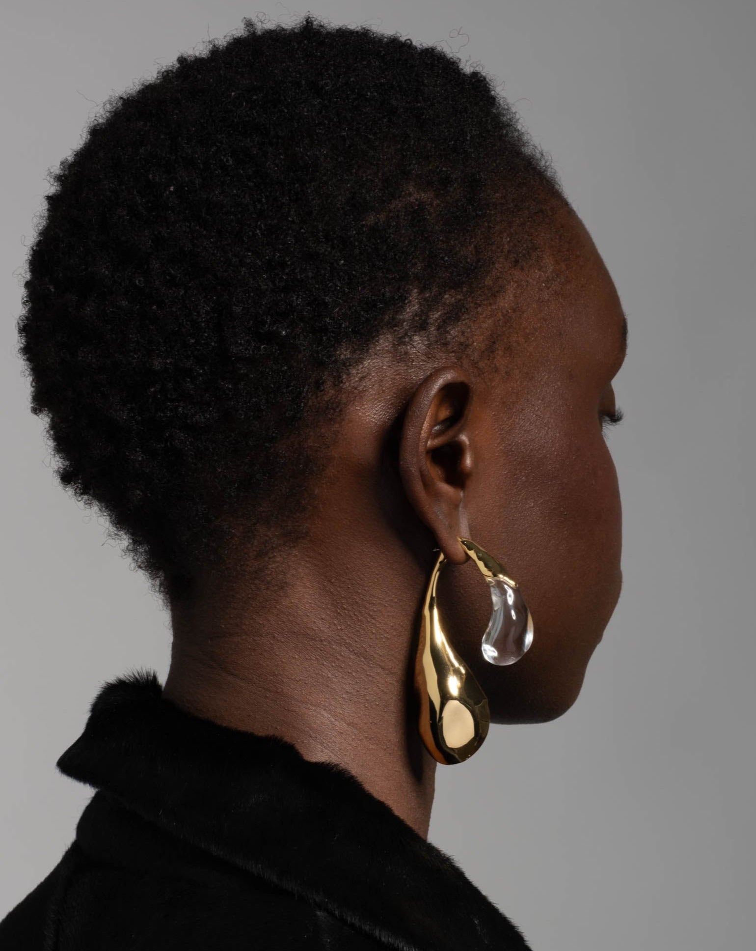 Liquid Lucite Front Back Scoop Earring