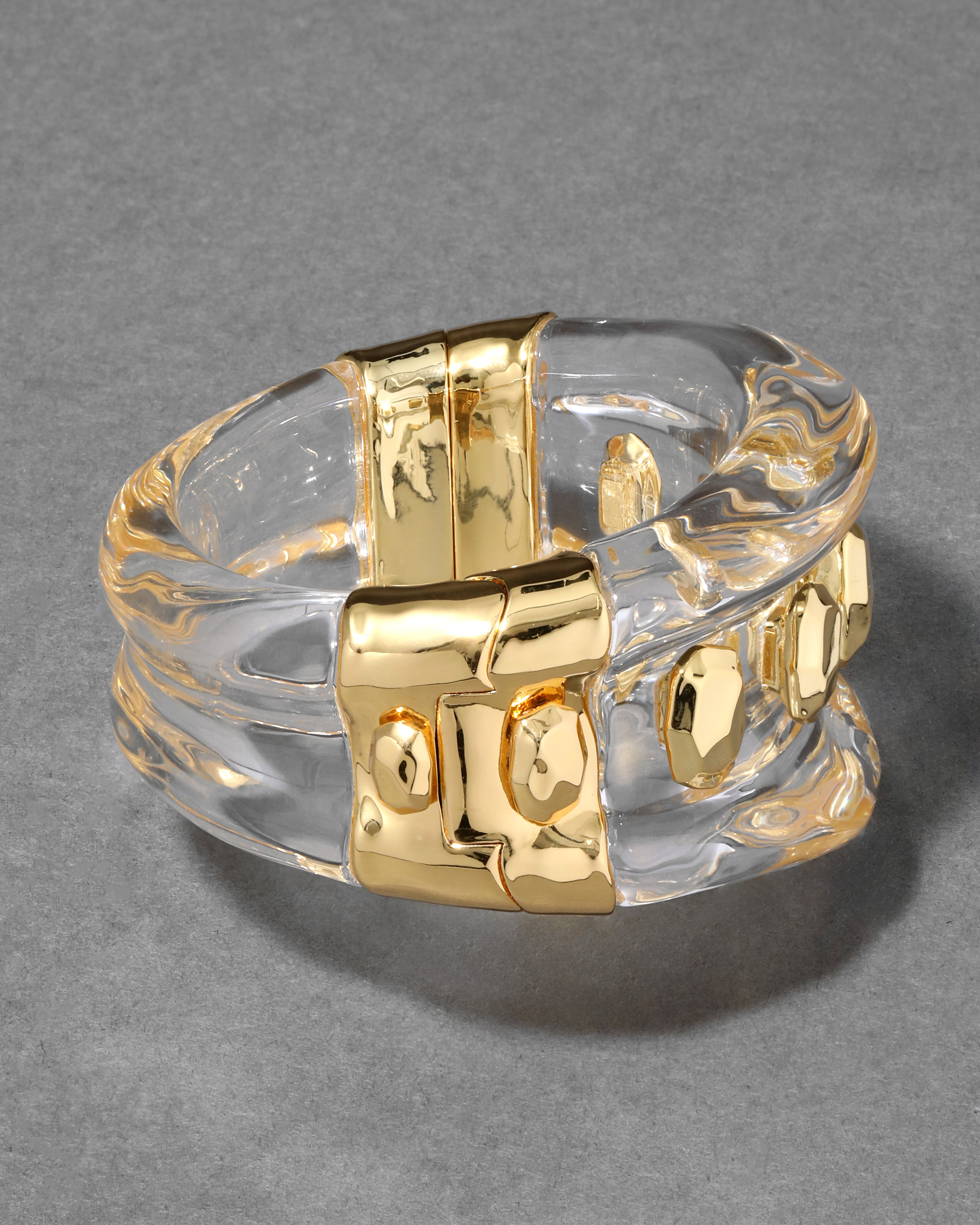 Liquid Lucite Studded Hinge Cuff Bracelet