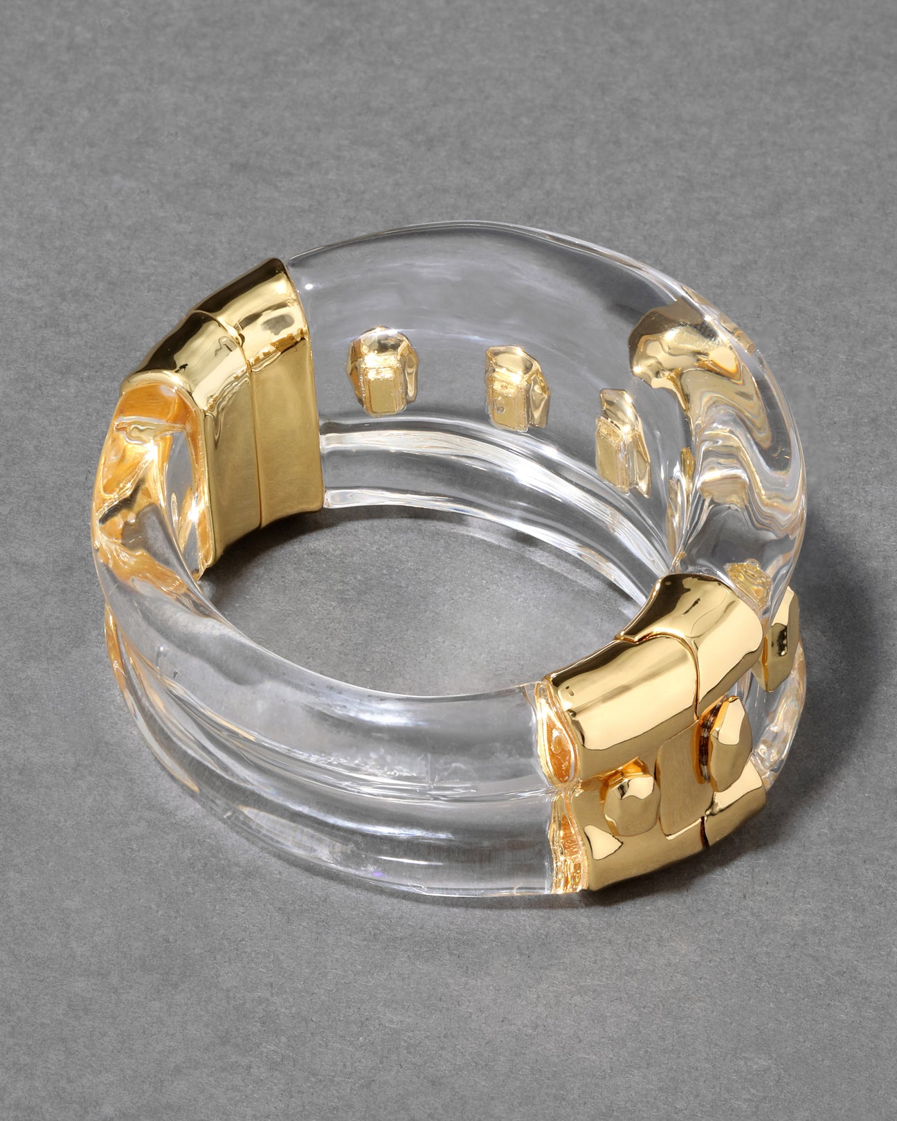 Liquid Lucite Studded Hinge Cuff Bracelet