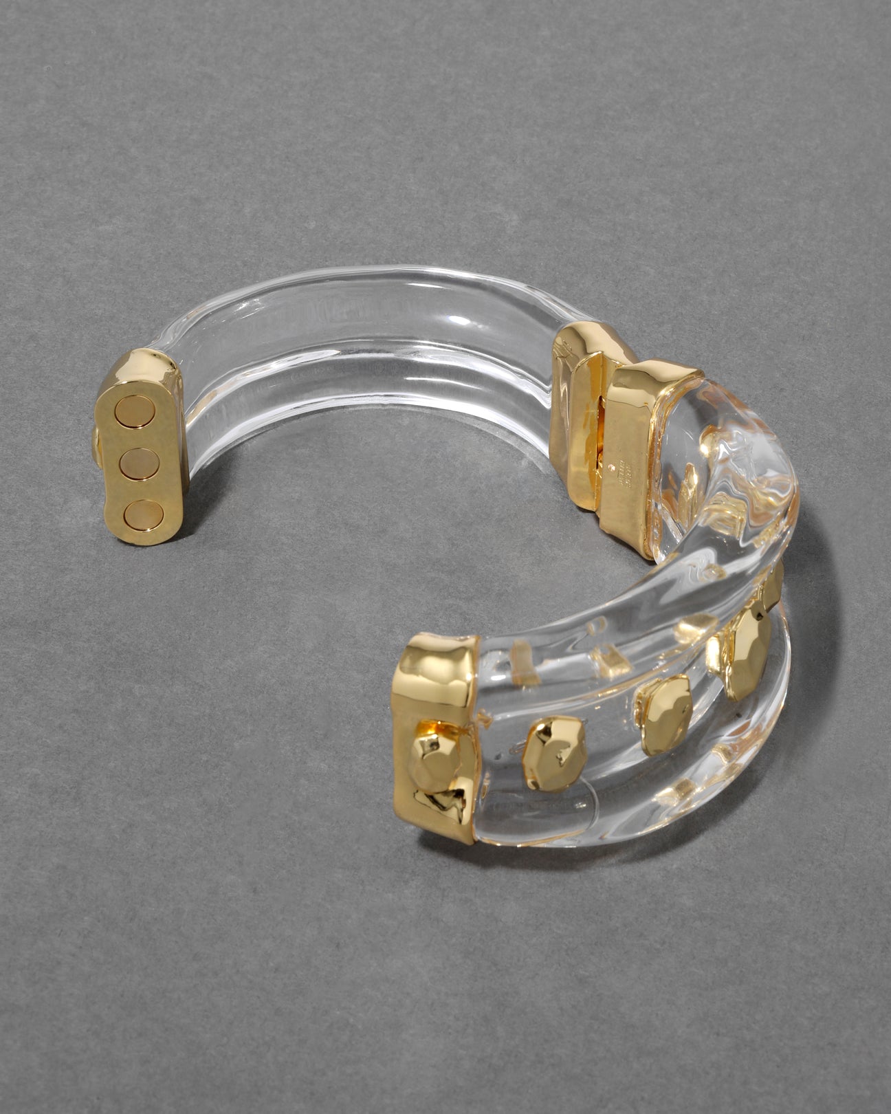 Liquid Lucite Studded Hinge Cuff Bracelet