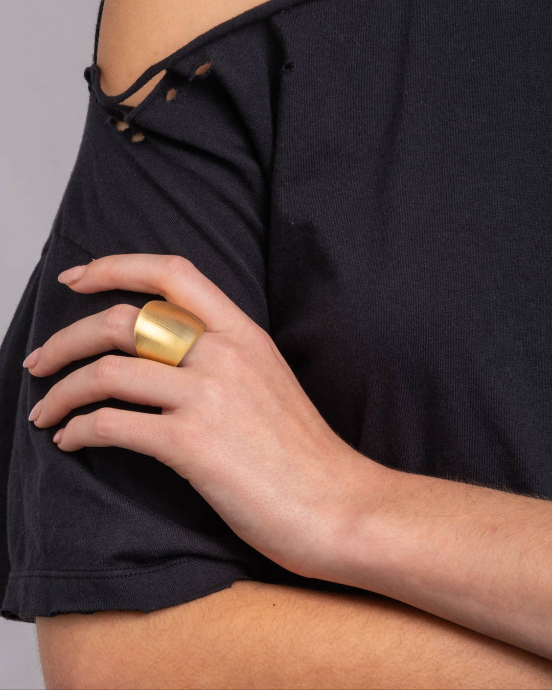Gold Lucite Block Ring | Gold Block Ring