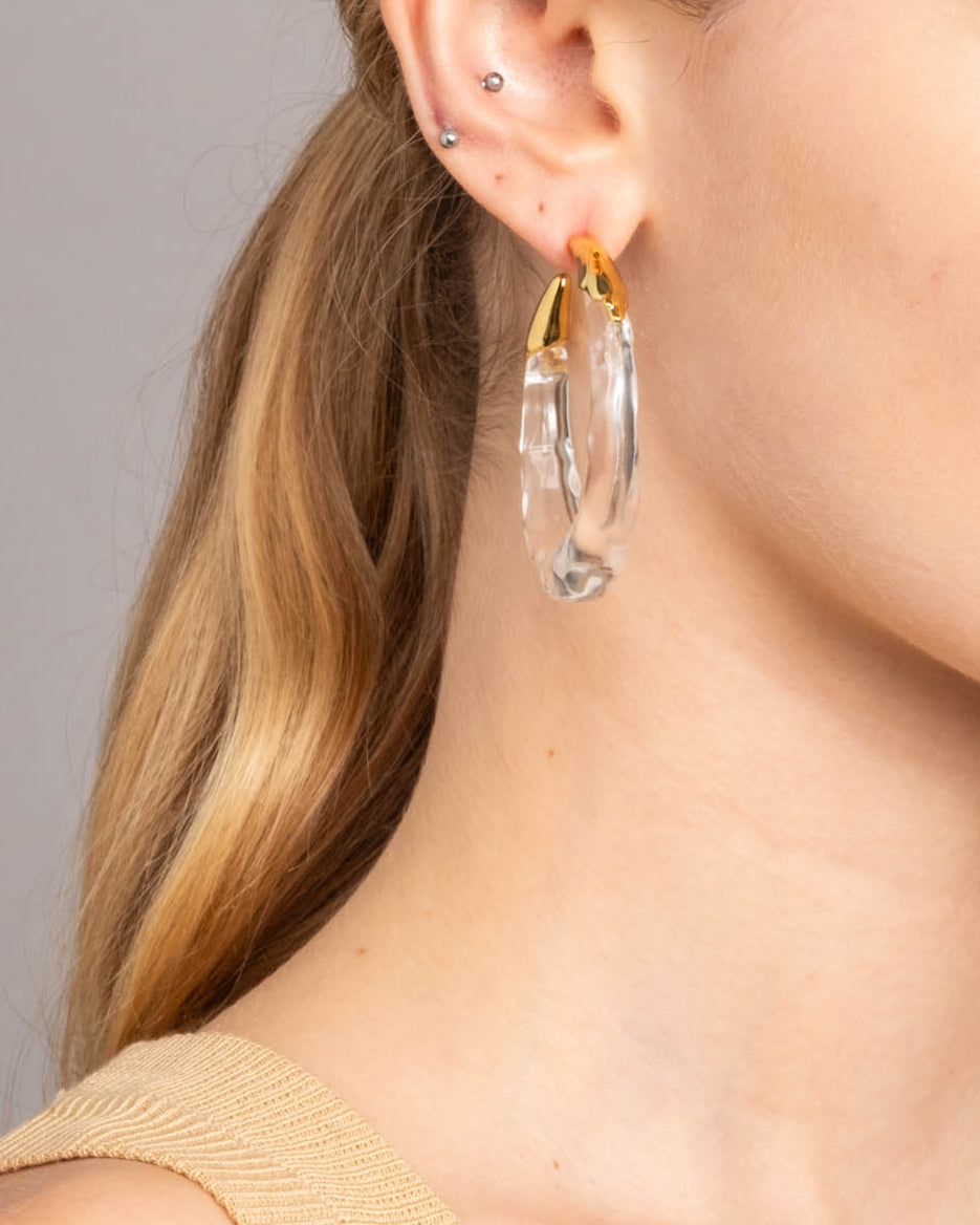 Clear Lucite Molten Hoop Earring | ALEXIS BITTAR