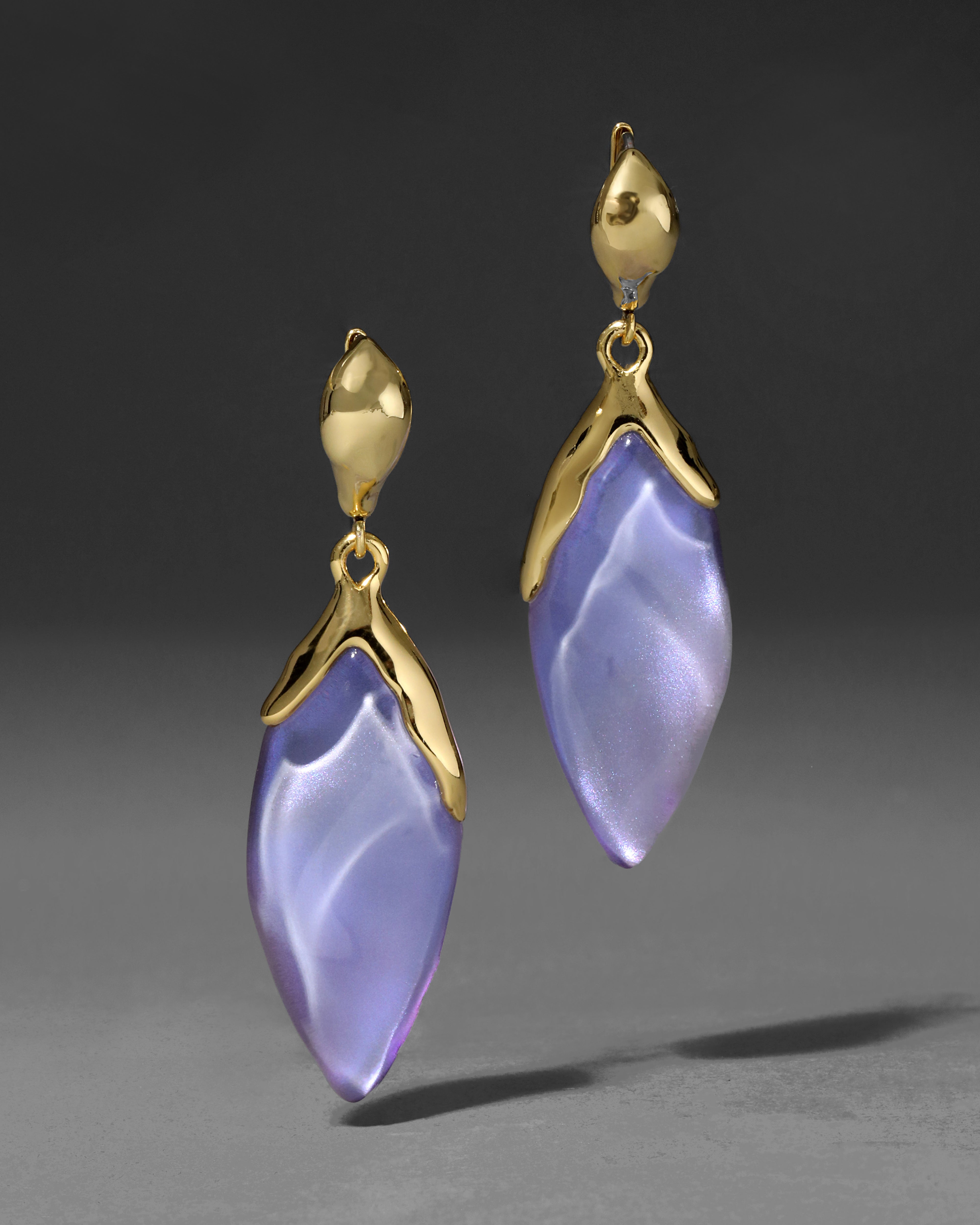 Lucite Petal Leverback Earring- Aurora