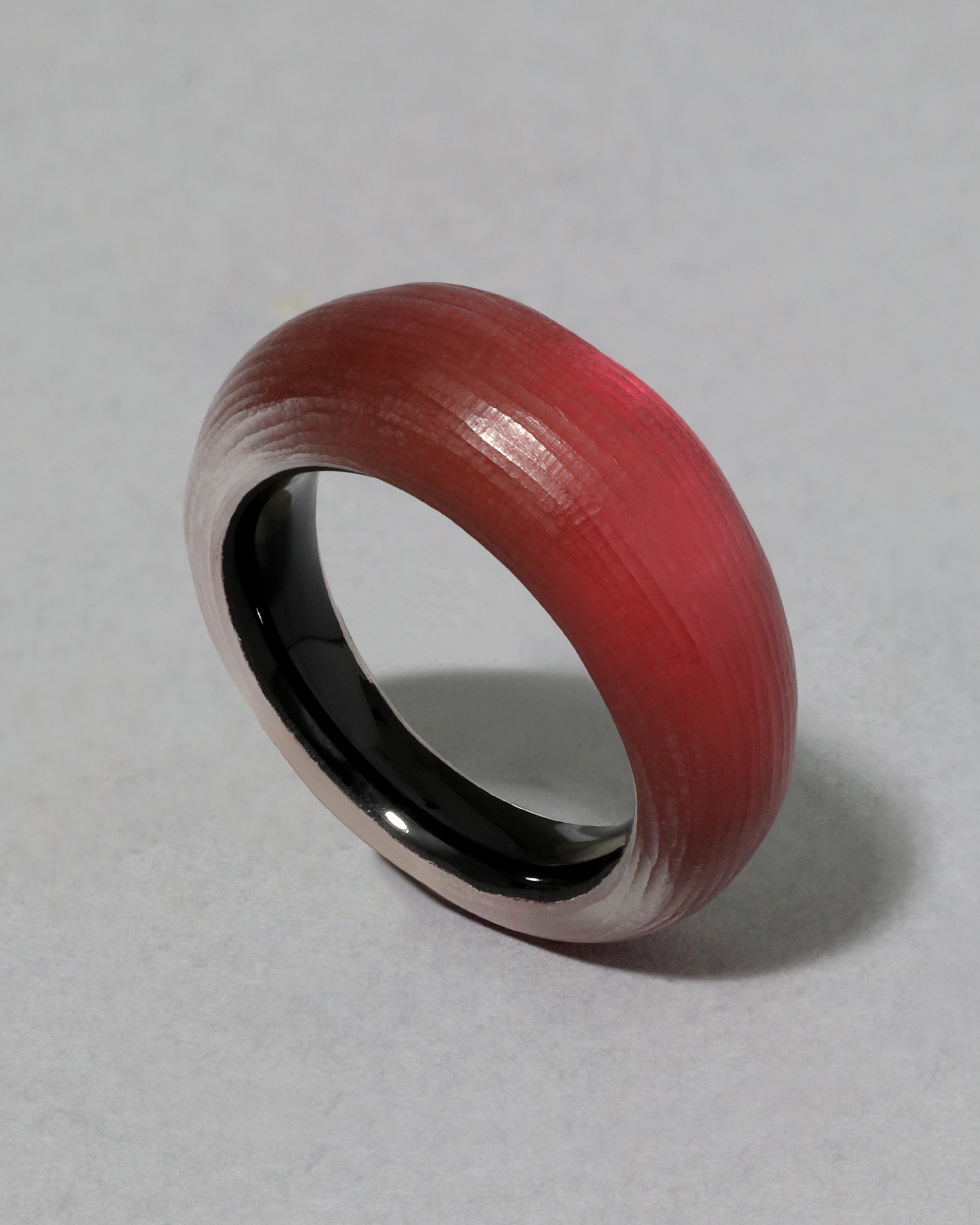 Merlot Lucite Tapered Ring | Red Statement Ring | Stacking Ring