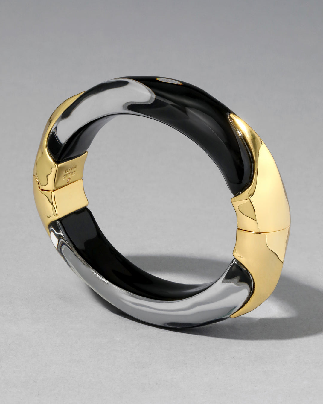 Onyx Luminous Lucite Claw Hinge Bracelet | Black Hinge Bracelet