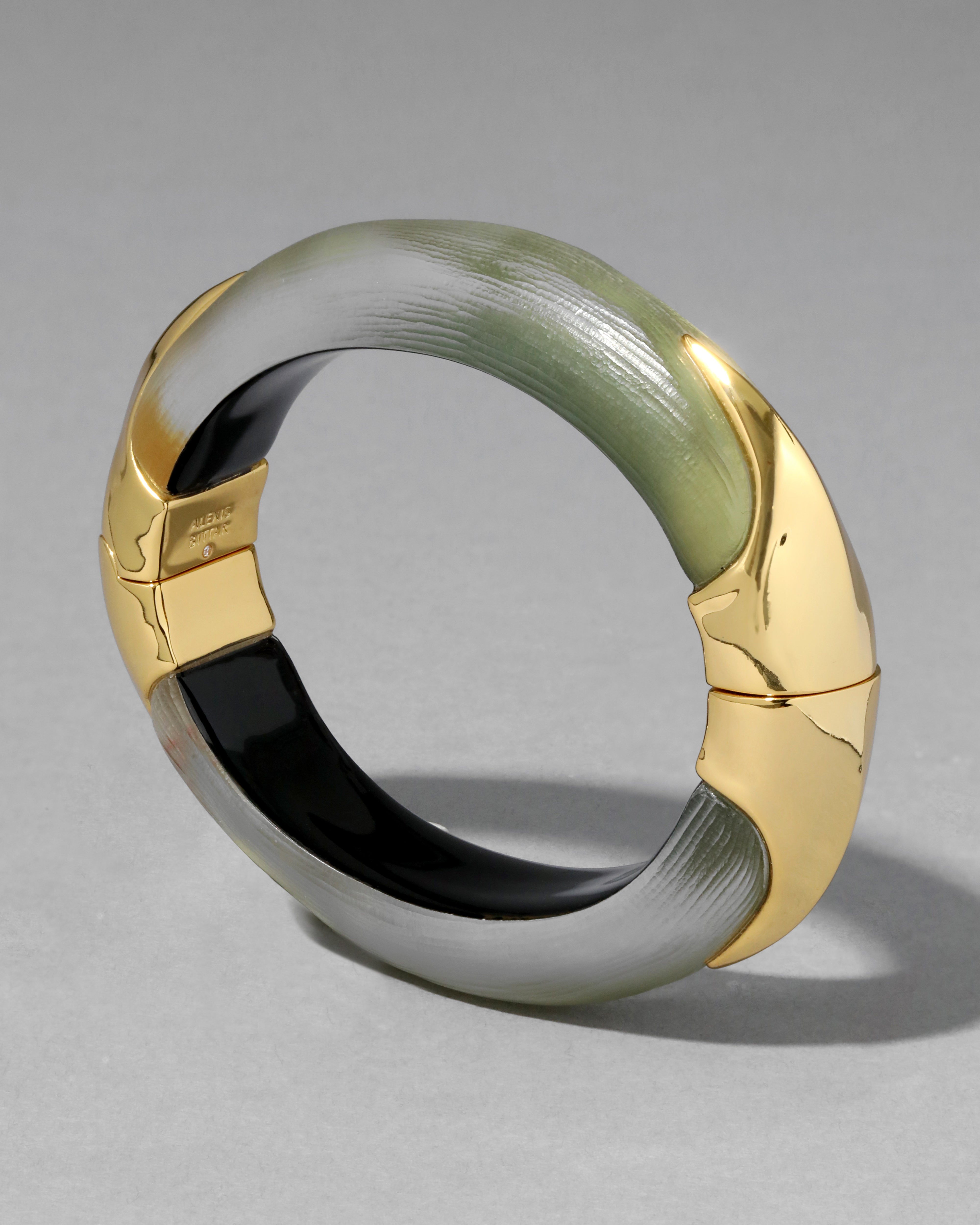 Sage Luminous Lucite Claw Hinge Bracelet | Green Hinge Bracelet