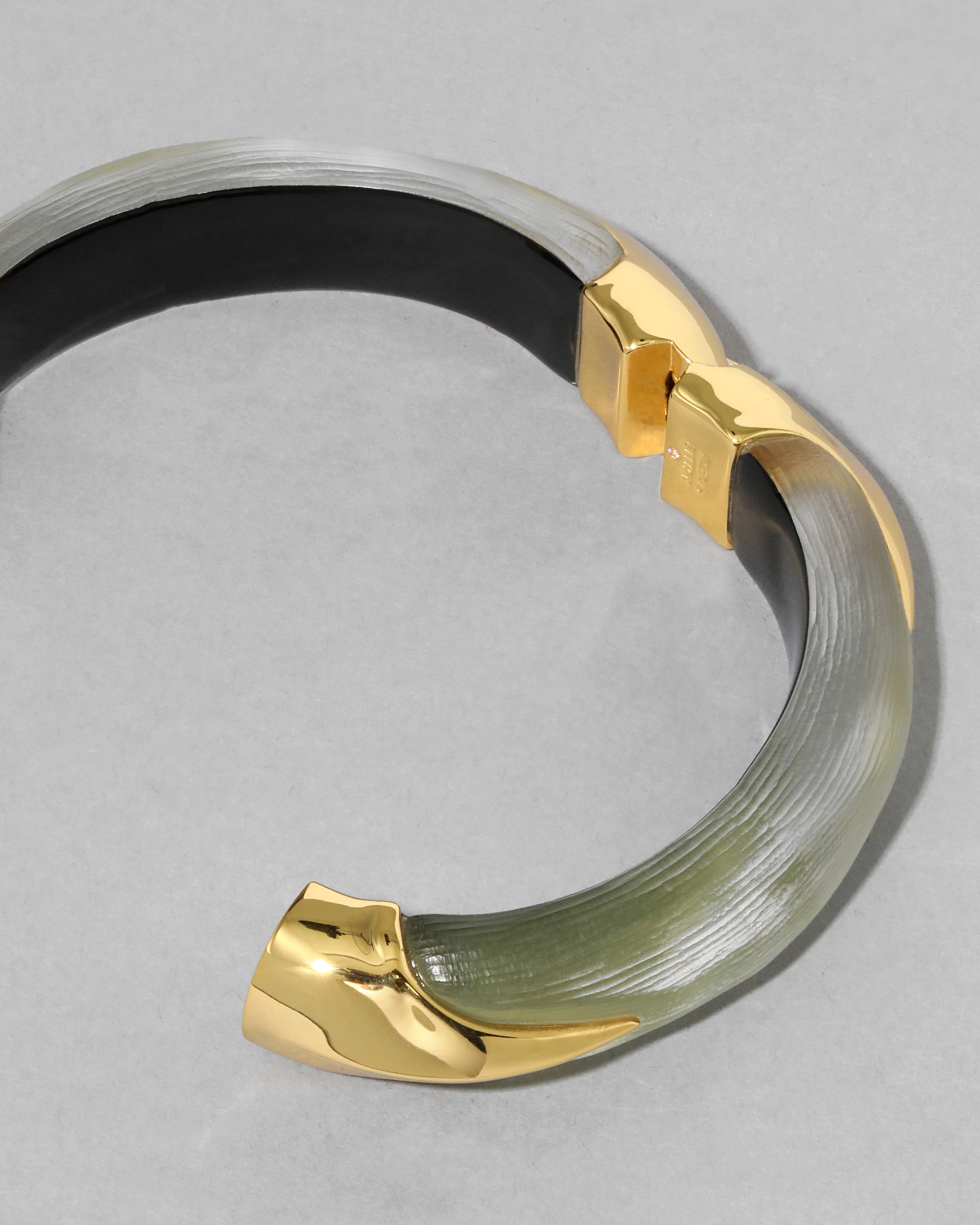 Sage Luminous Lucite Claw Hinge Bracelet | Green Hinge Bracelet