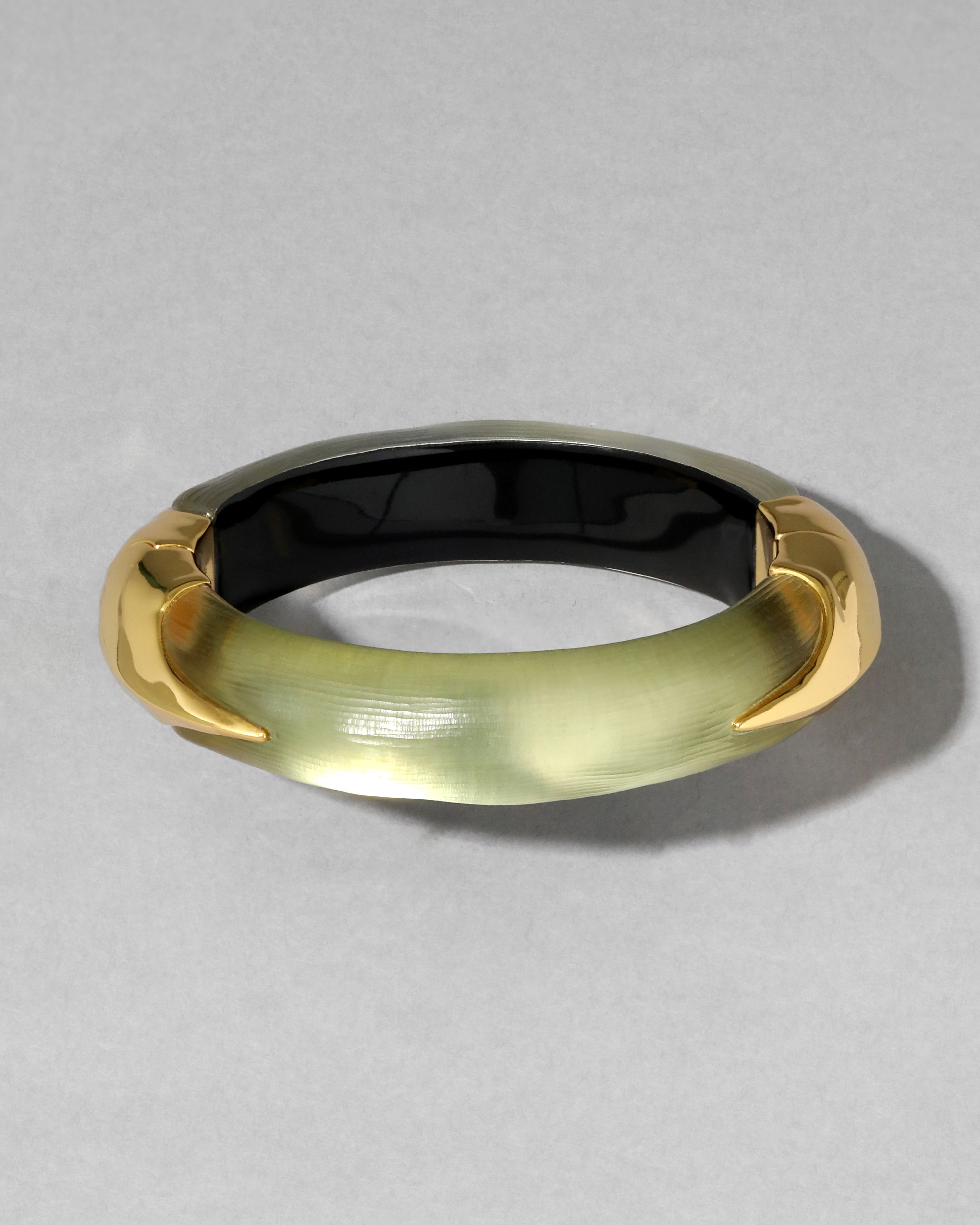 Sage Luminous Lucite Claw Hinge Bracelet | Green Hinge Bracelet