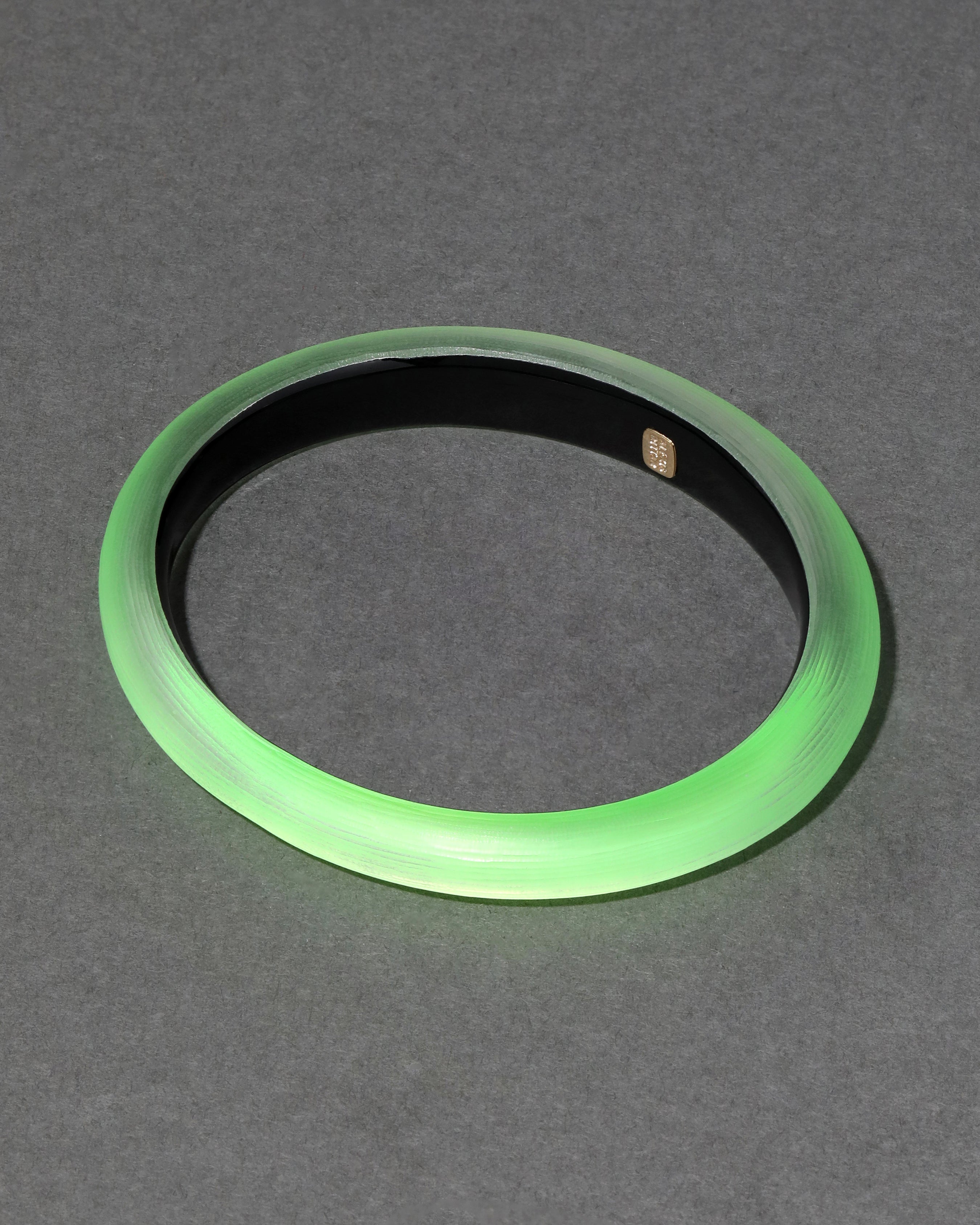 Neon Green Luminous Lucite Skinny Bangle Bracelet | Green Skinny Bangle