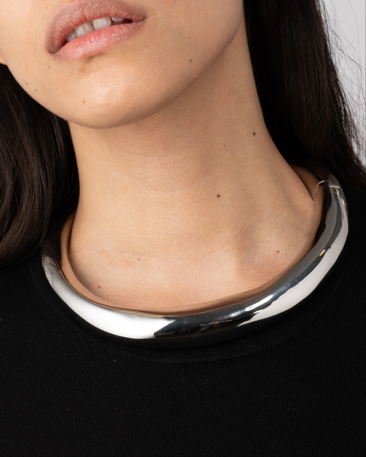 Rhodium Metal Hinge Collar Necklace | ALEXIS BITTAR