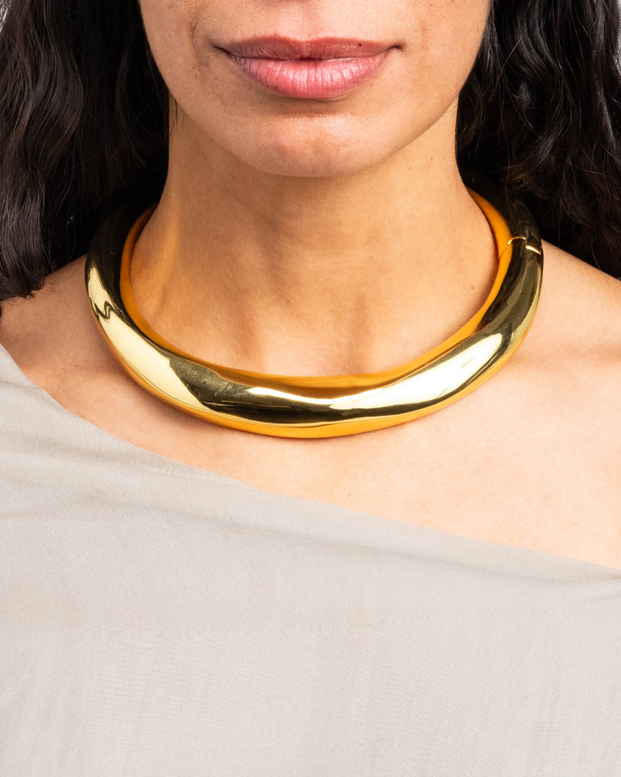 Metal Hinge Collar | 14K Gold Plated Collar Necklace | Alexis Bittar