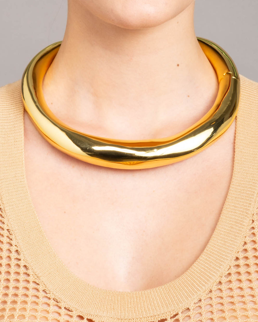Metal Hinge Collar | 14K Gold Plated Collar Necklace | Alexis Bittar