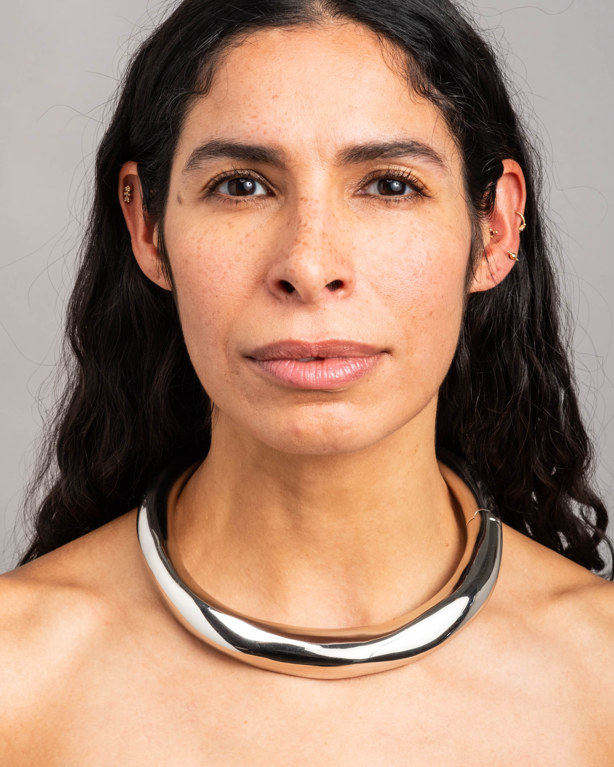 Rhodium Metal Hinge Collar Necklace | ALEXIS BITTAR