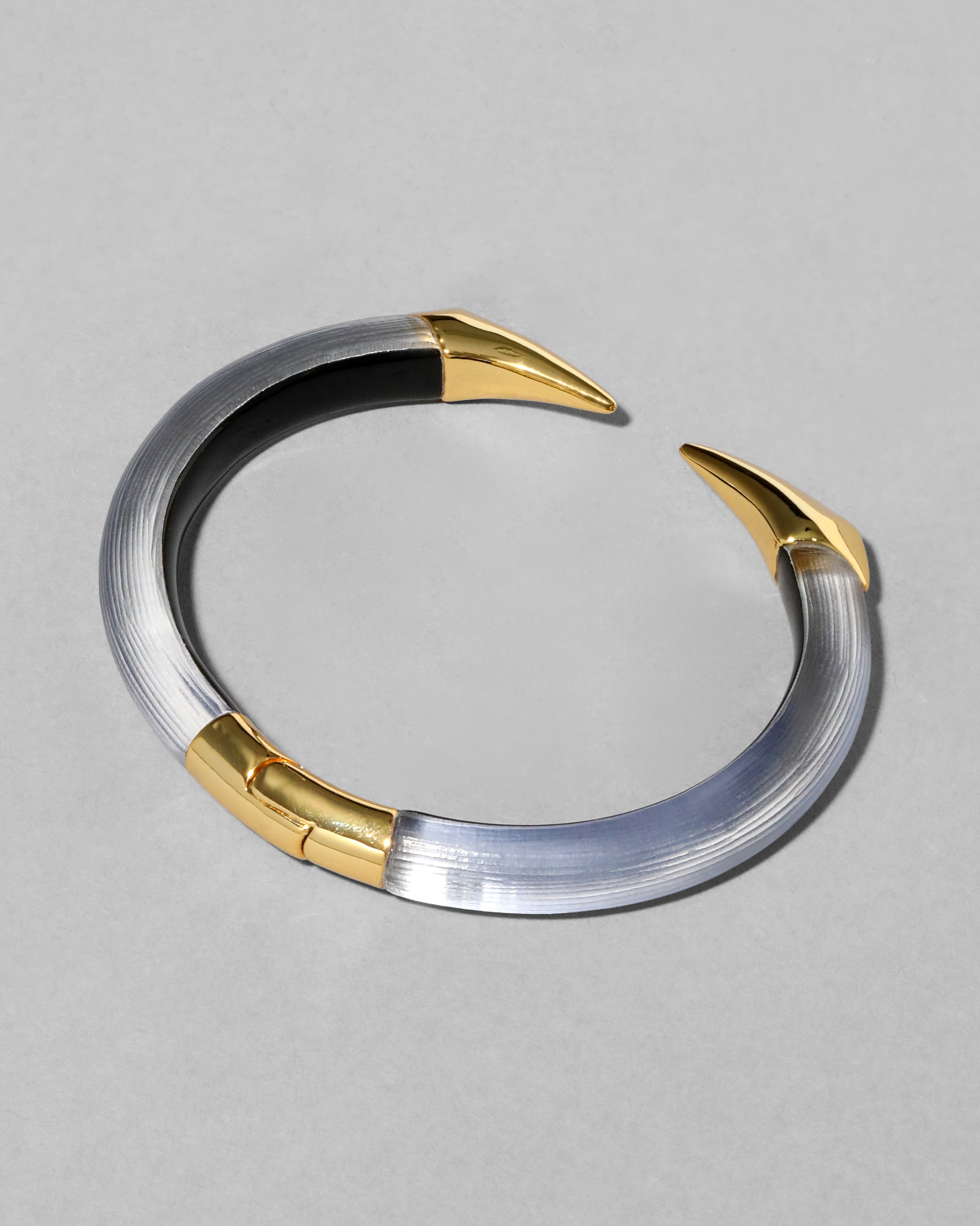 Alexis Bittar | Mirrored Pyramid Brake Hinge Bracelet- Steel Blue