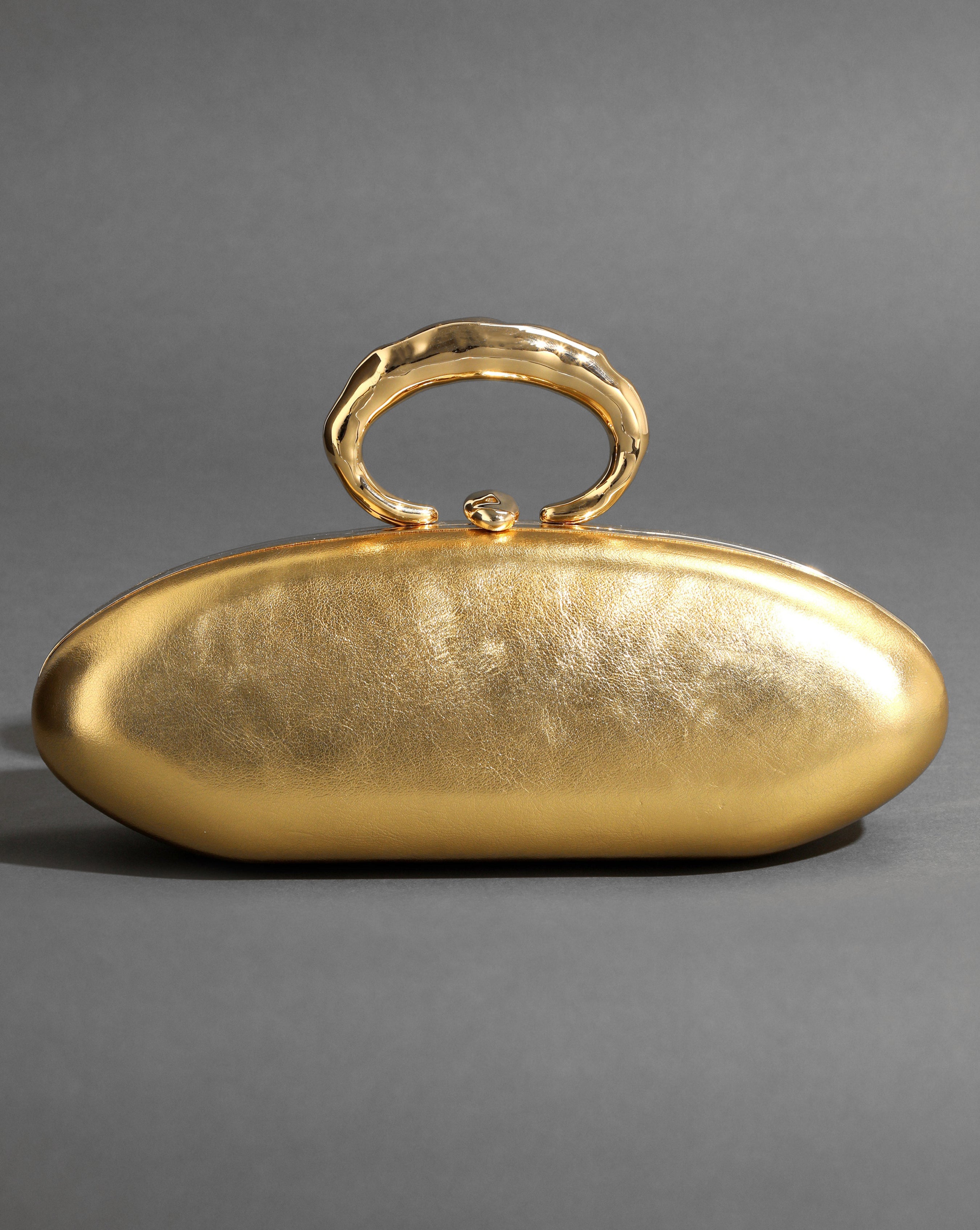 Gold Molten Gold Bullet Minaudière | Alexis Bittar