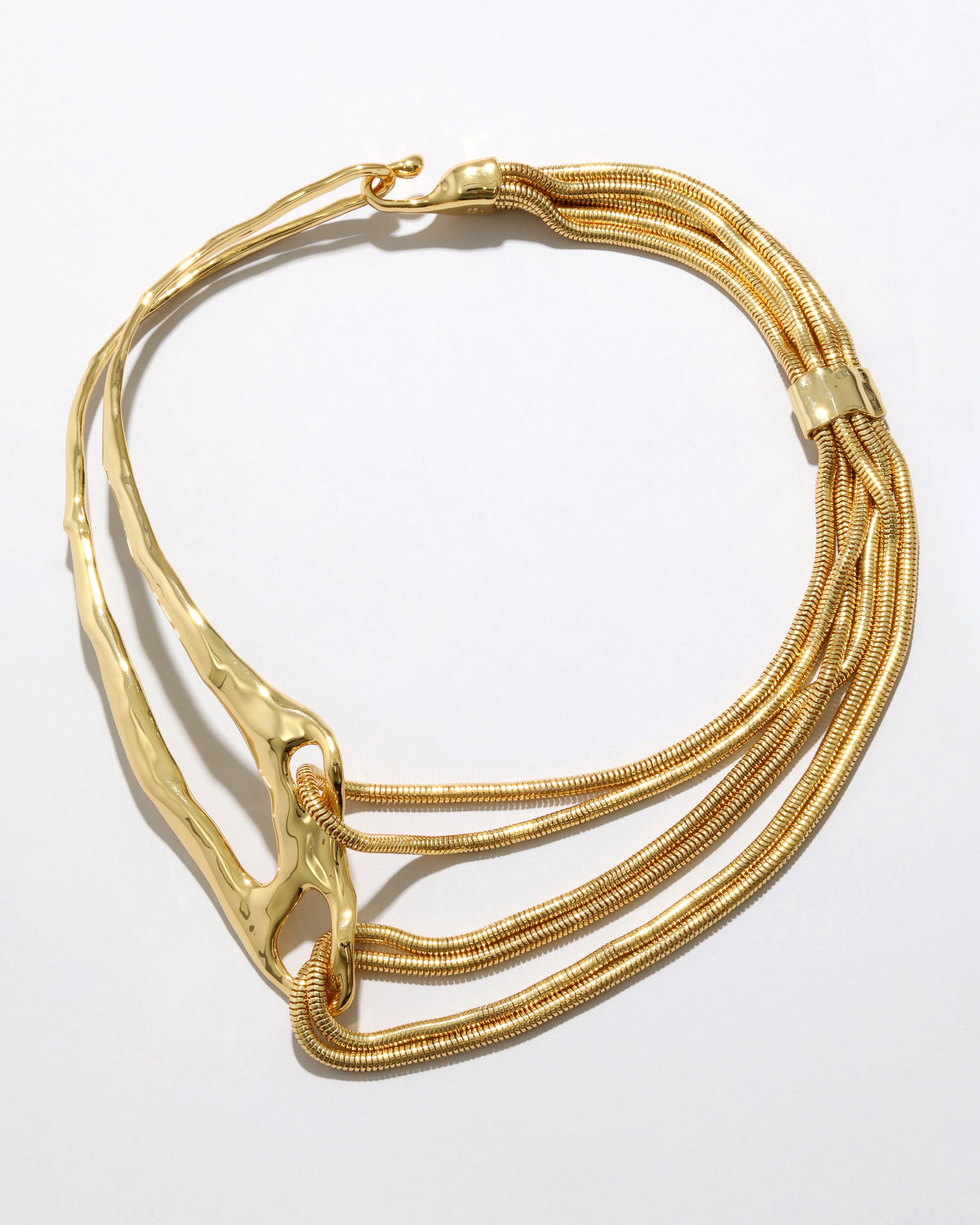 Molten Gold Intertwined Snake Chain Necklace | Alexis Bittar