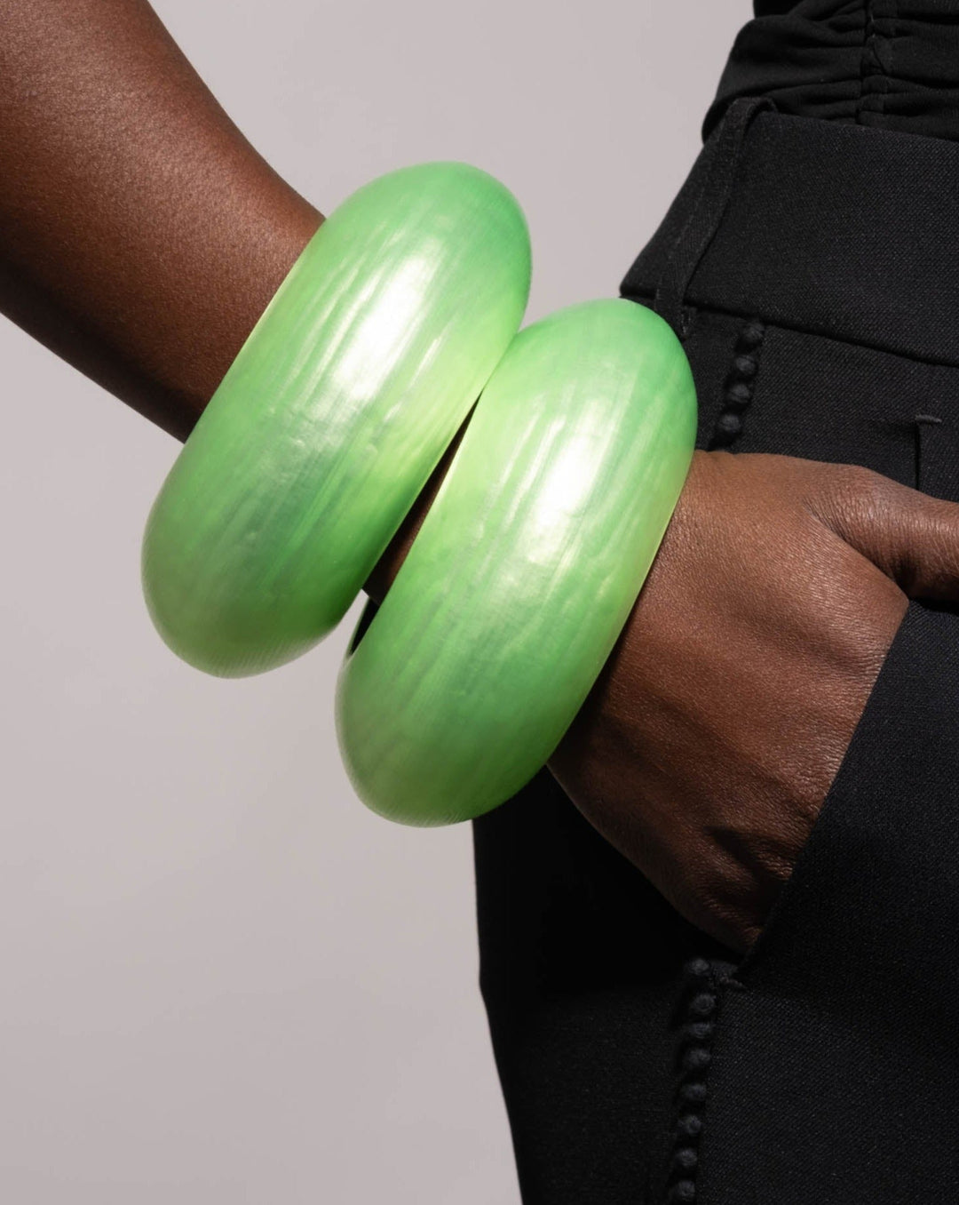 Puffy Lucite Bangle Bracelet- Neon Green