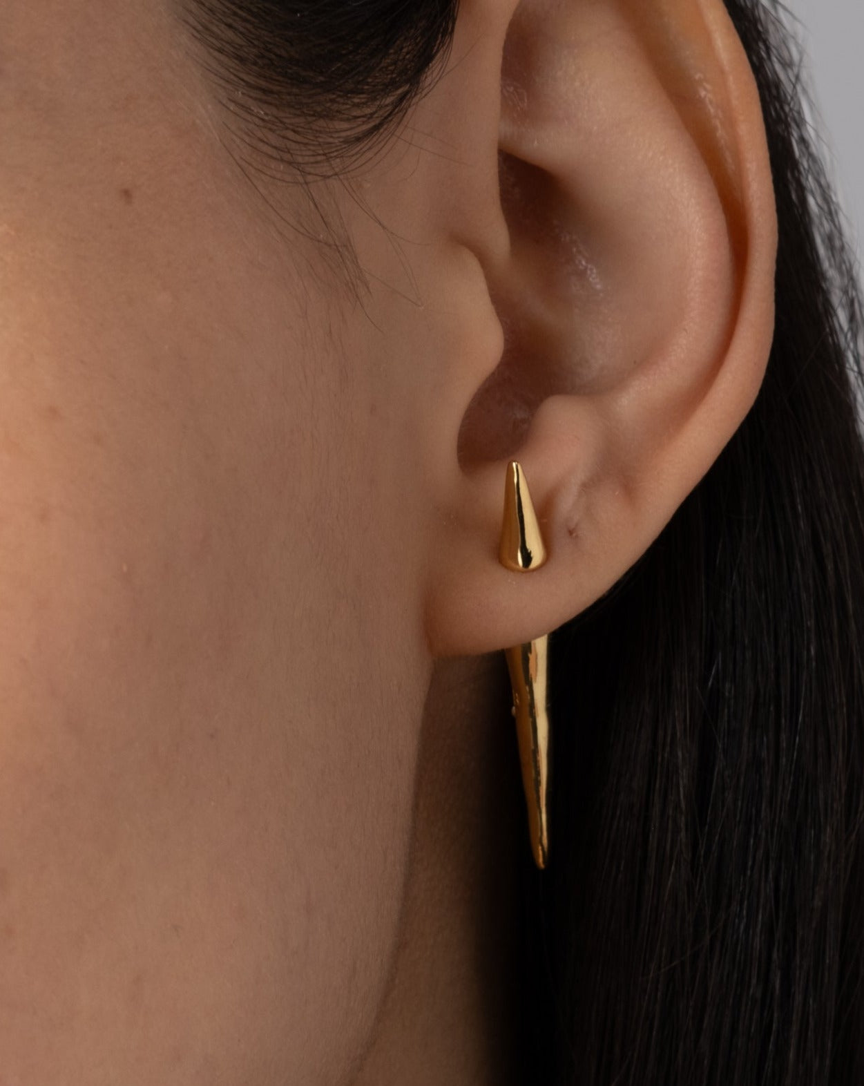 Gold Spike Hoop Earrings