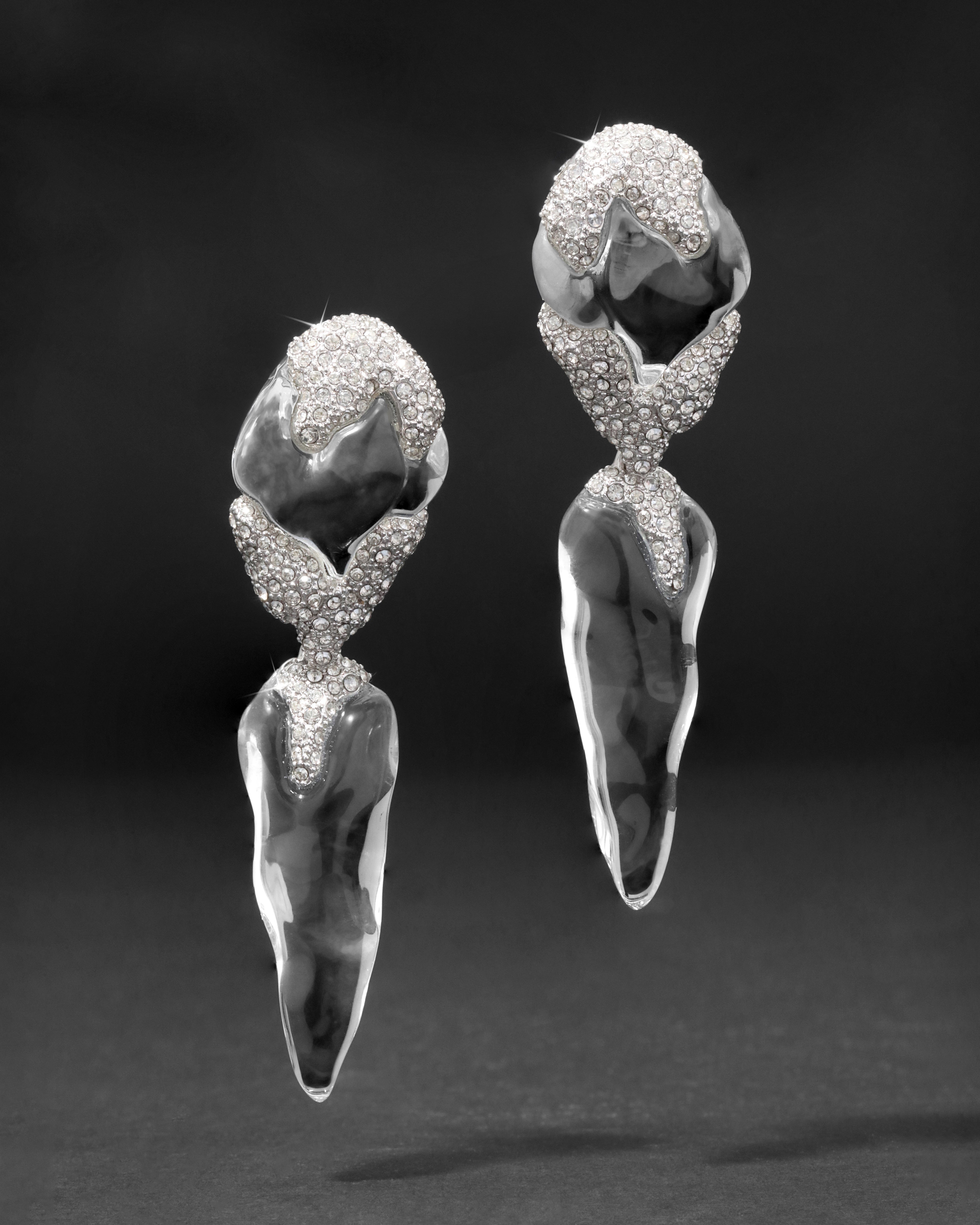 Silverlake Clear Lucite Post Drop Earrings | Icicle Drop Earrings