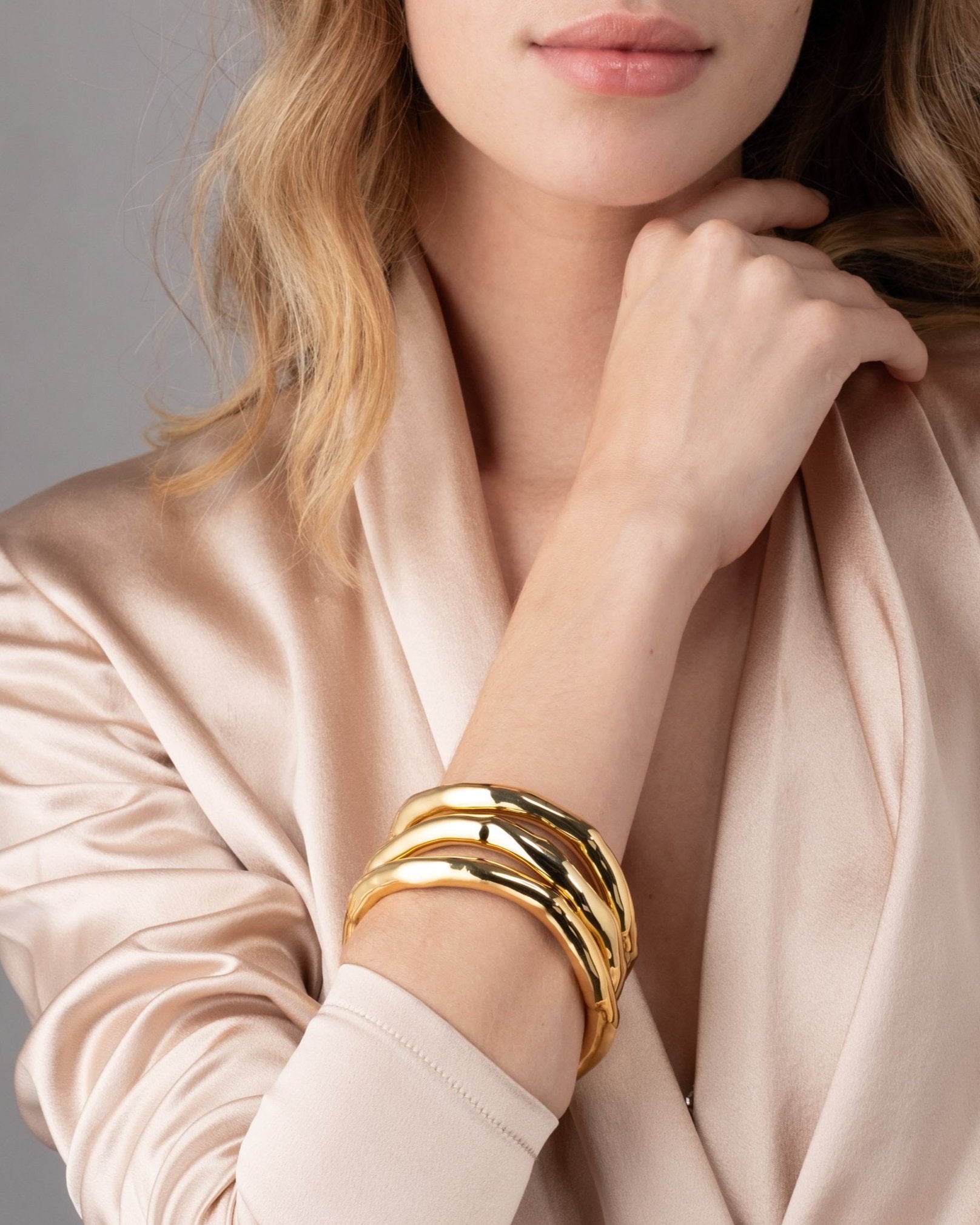 Small Gold Plated Bangle Bracelet | ALEXIS BITTAR