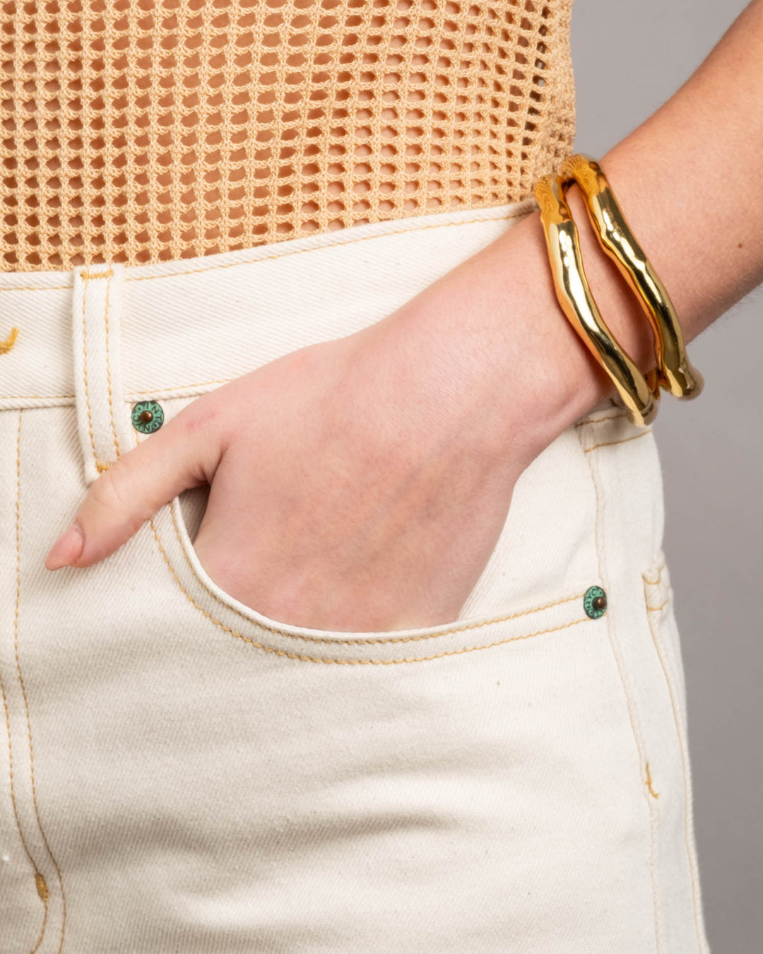 Small Gold Plated Bangle Bracelet | ALEXIS BITTAR