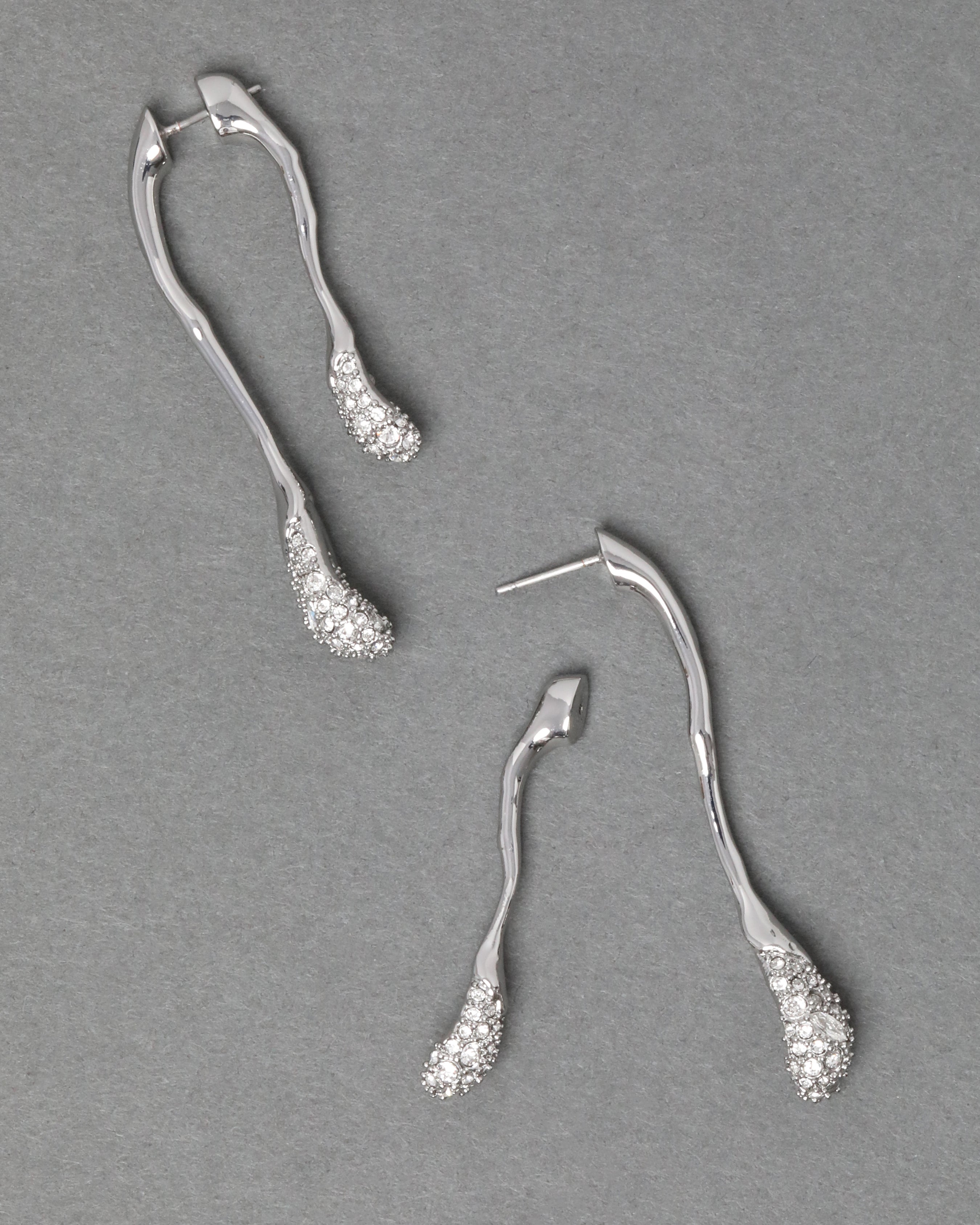 Rhodium Solanales Crystal Double Drop Earring | ALEXIS BITTAR