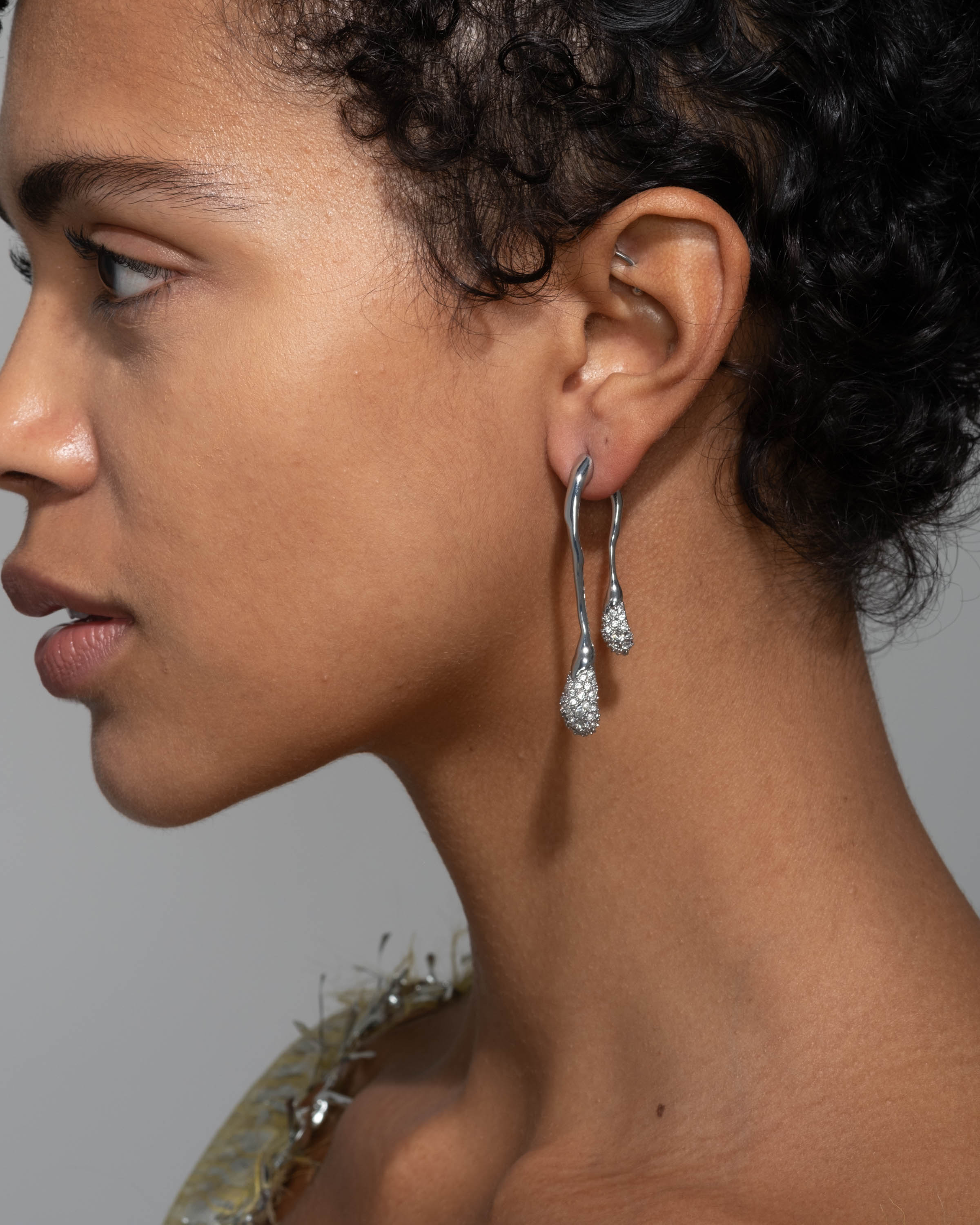 Rhodium Solanales Crystal Double Drop Earring | ALEXIS BITTAR