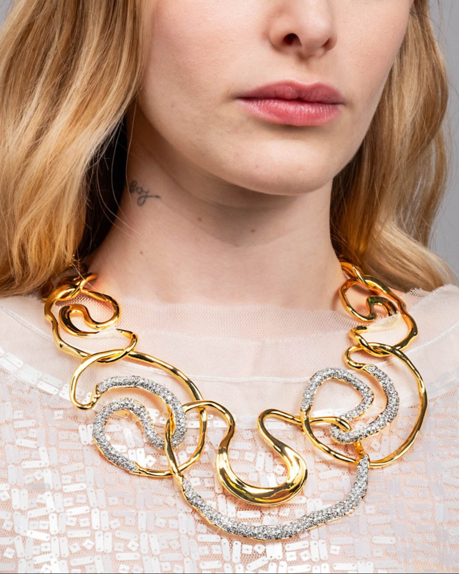 Solanales Gold Crystal Intertwined Necklace | Alexis Bittar